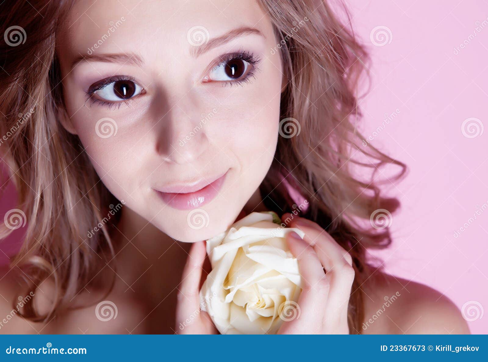 Girl with rose stock image. Image of care, beautiful - 23367673