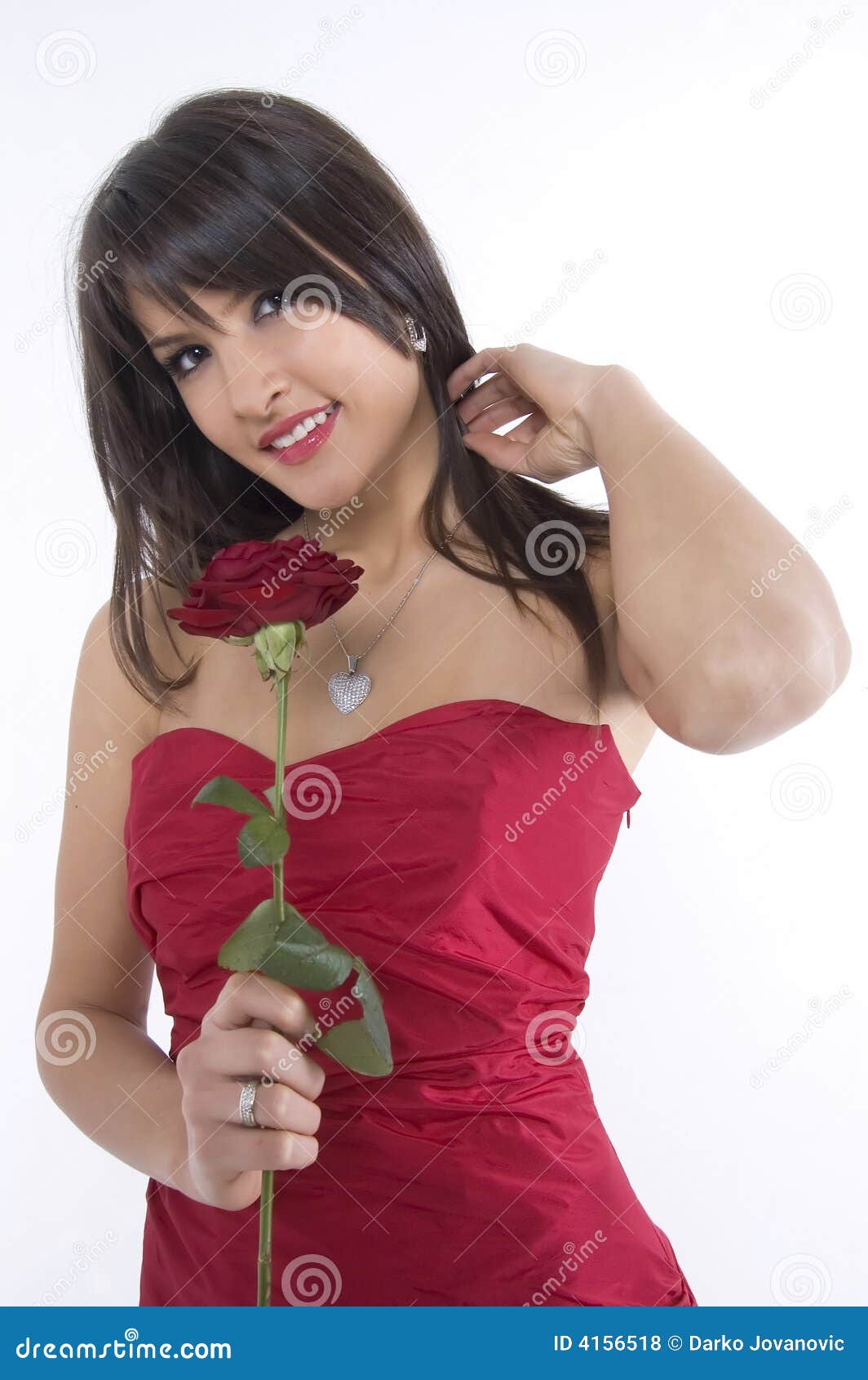 Girl and rose stock photo. Image of glamorous, glamour - 4156518