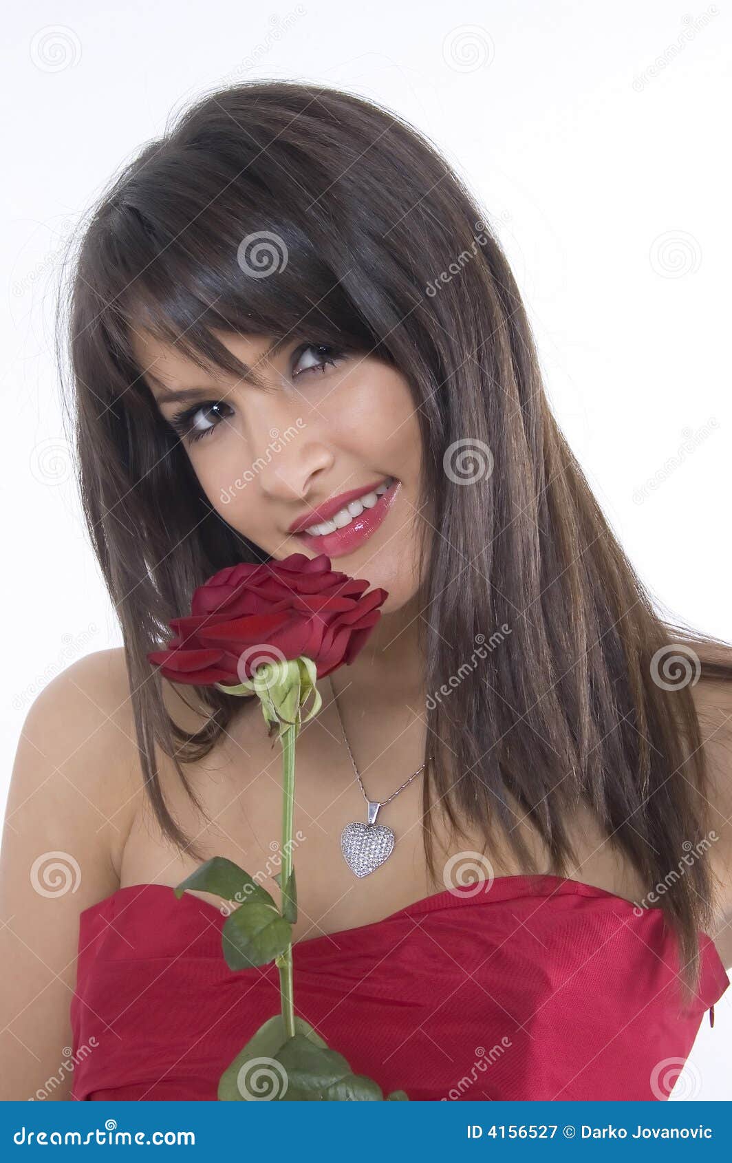 Girl and rose stock image. Image of glamorous, girl, glamour - 4156527