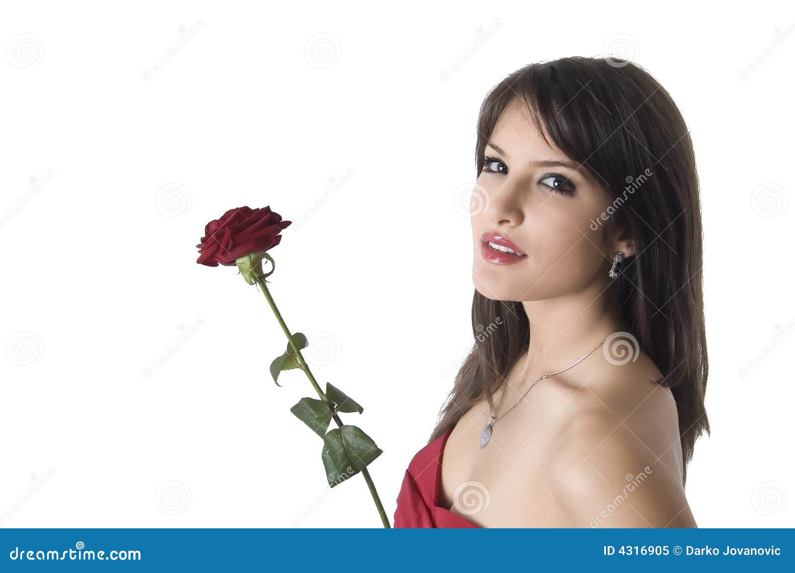 Girl And Rose Picture. Image: 4316905