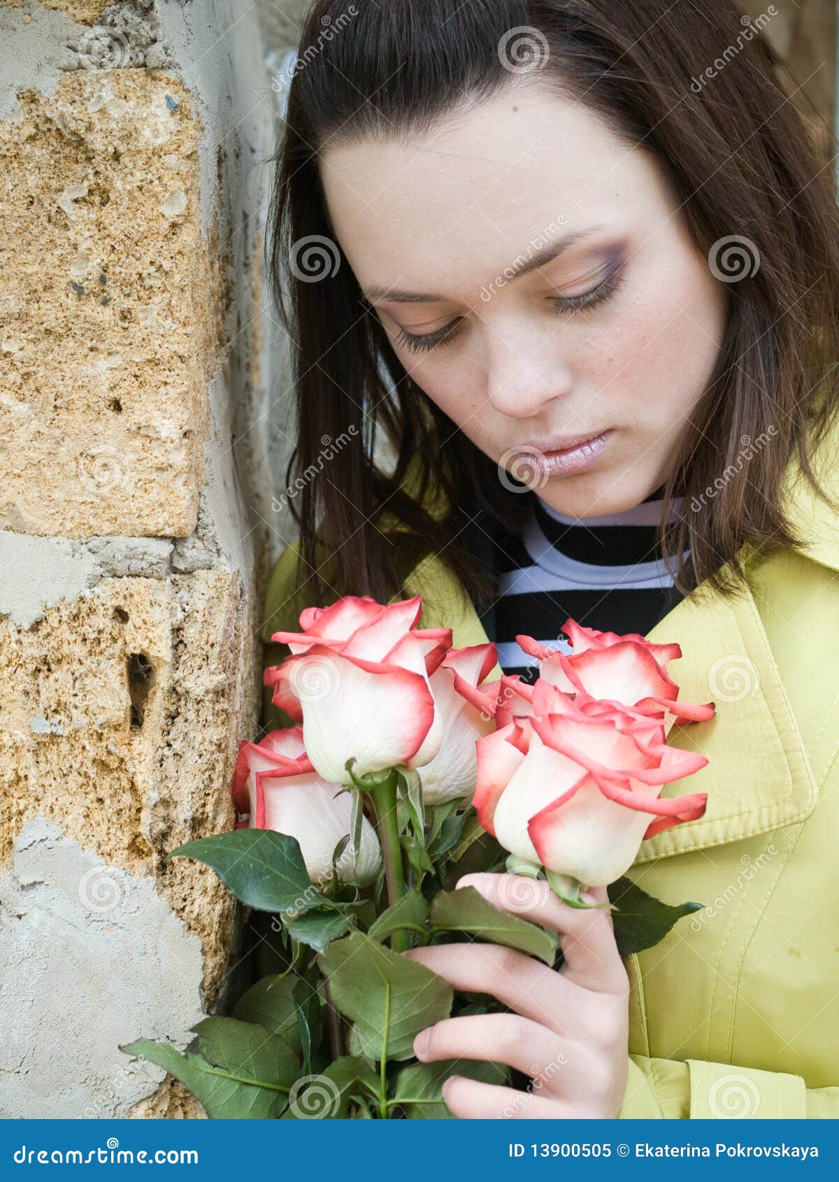 Girl with roses stock image. Image of romance, petal - 13900505