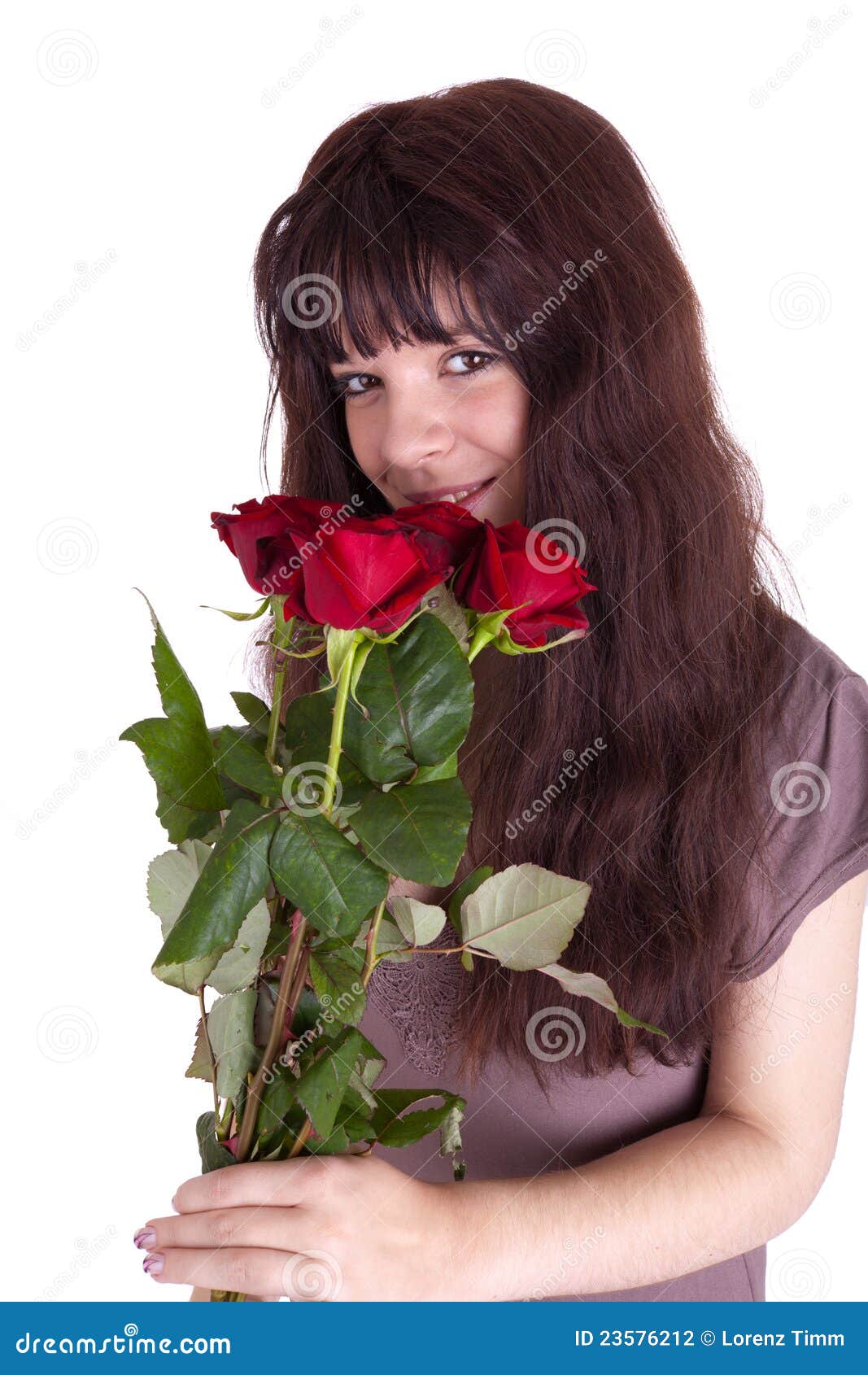 The girl with roses stock photo. Image of white, pink - 23576212