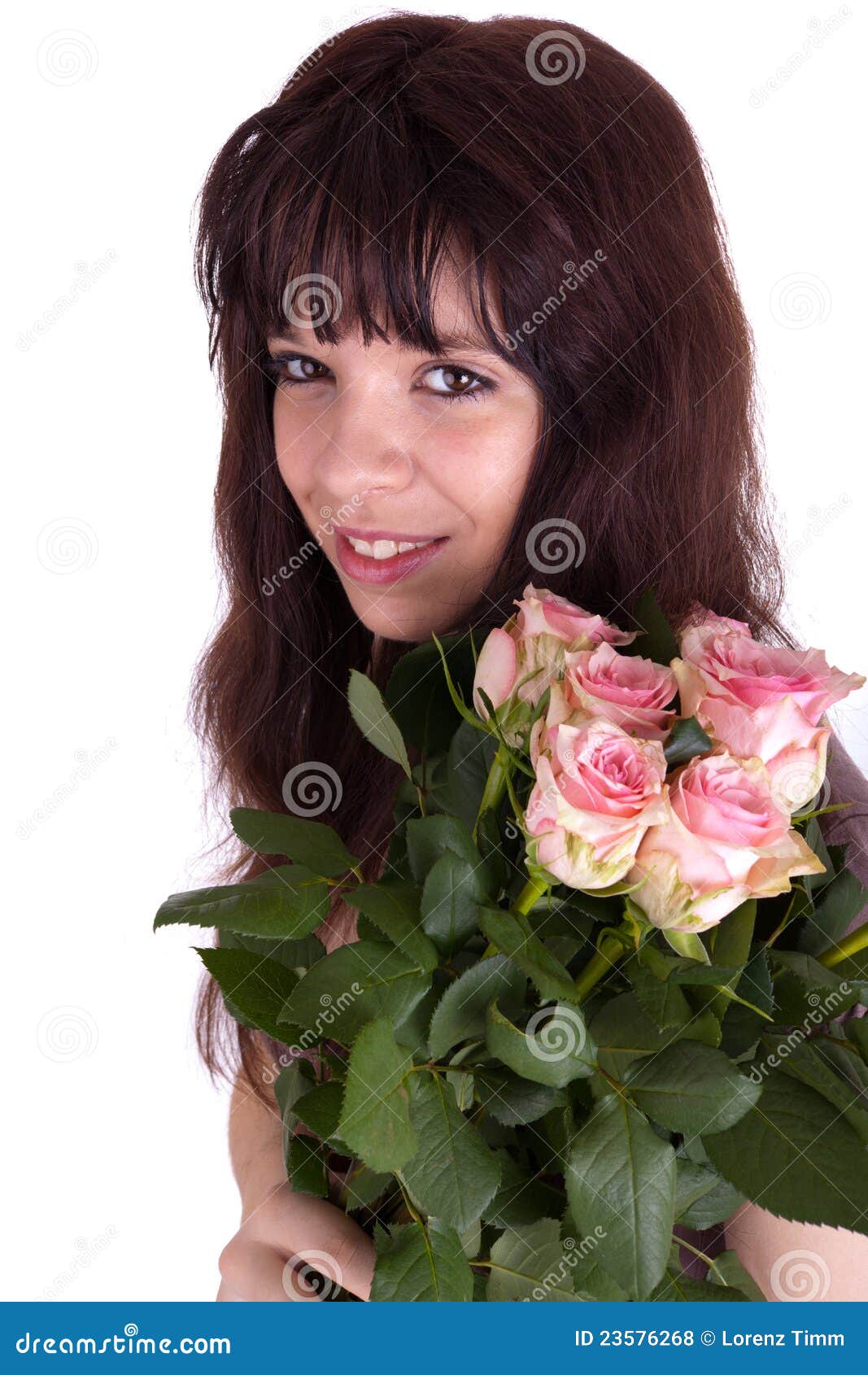 The girl with roses stock photo. Image of white, attractive - 23576268
