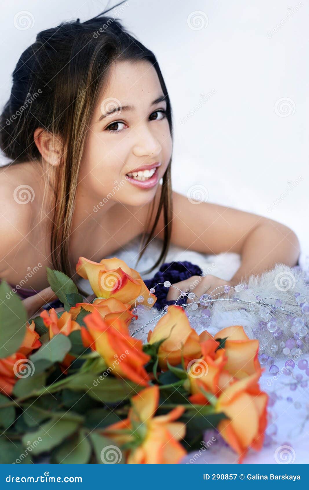 Girl and roses stock image. Image of rose, girl, beauty - 290857