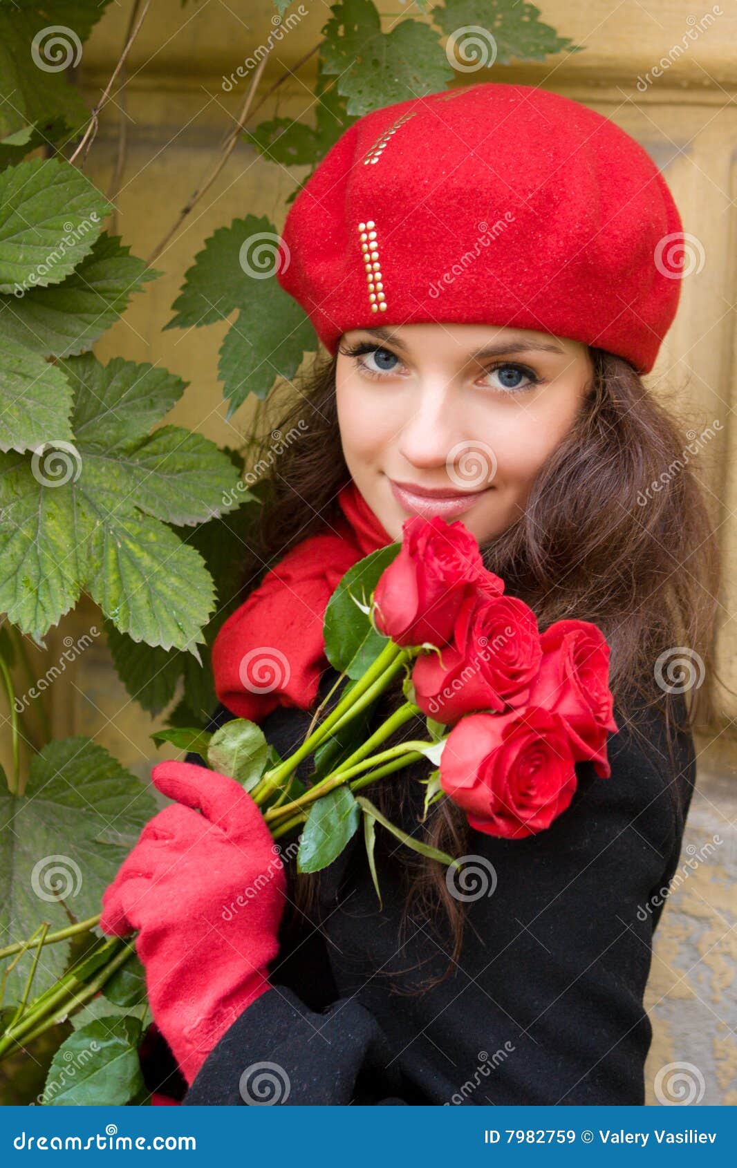 Girl with roses stock image. Image of closeup, nature - 7982759
