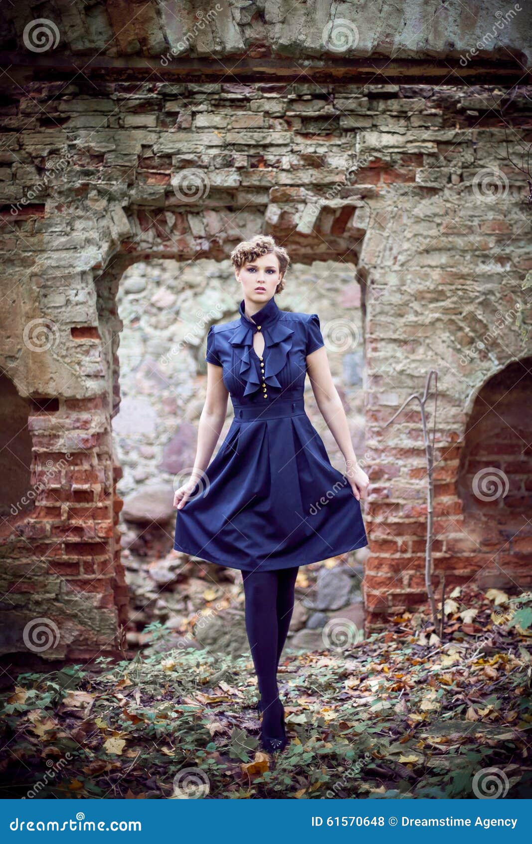 Girl and ruins stock photo. Image of lovely, gothic, girl - 61570648