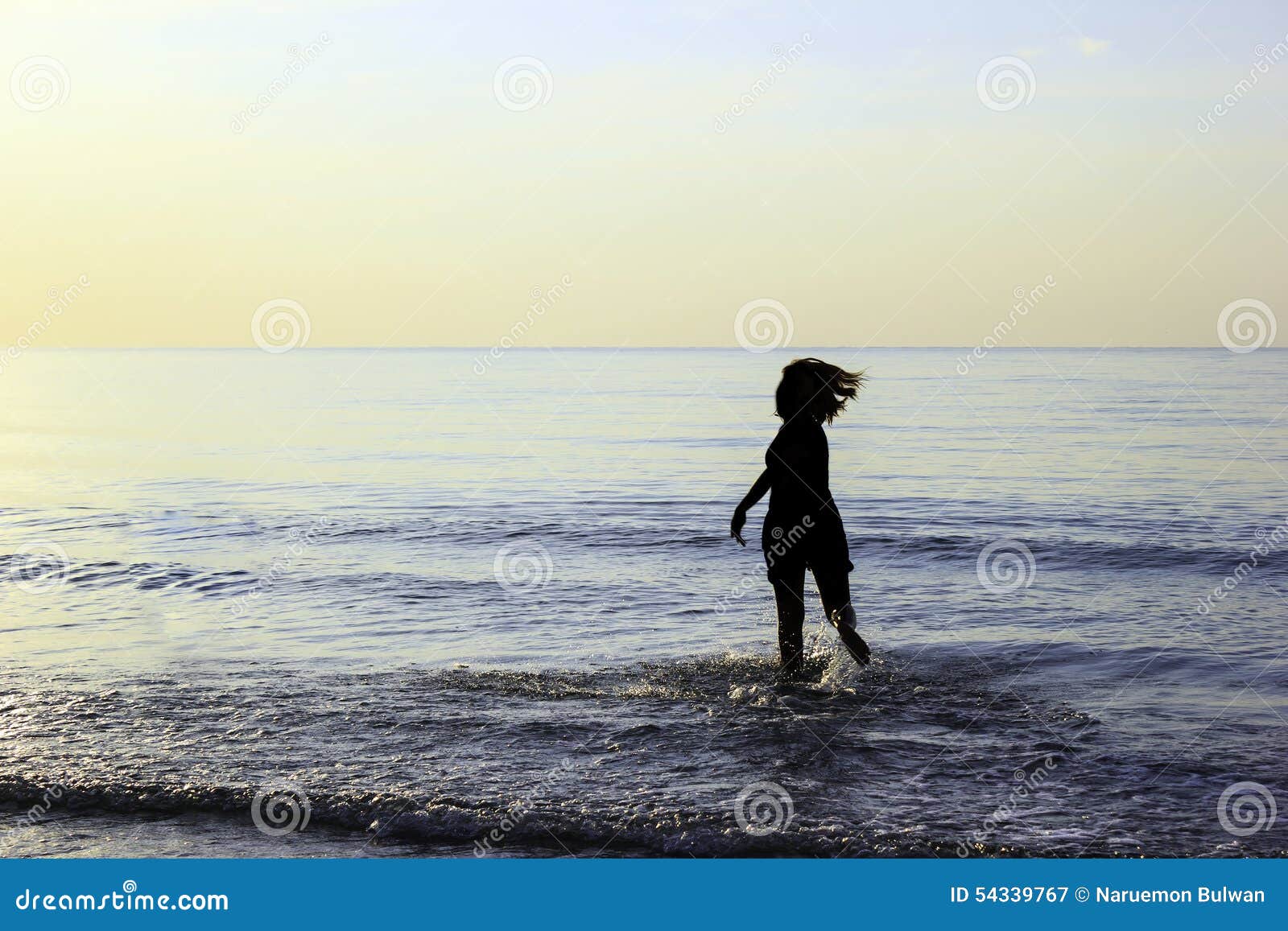 Girl run to sunrise stock image. Image of light, thailand - 54339767
