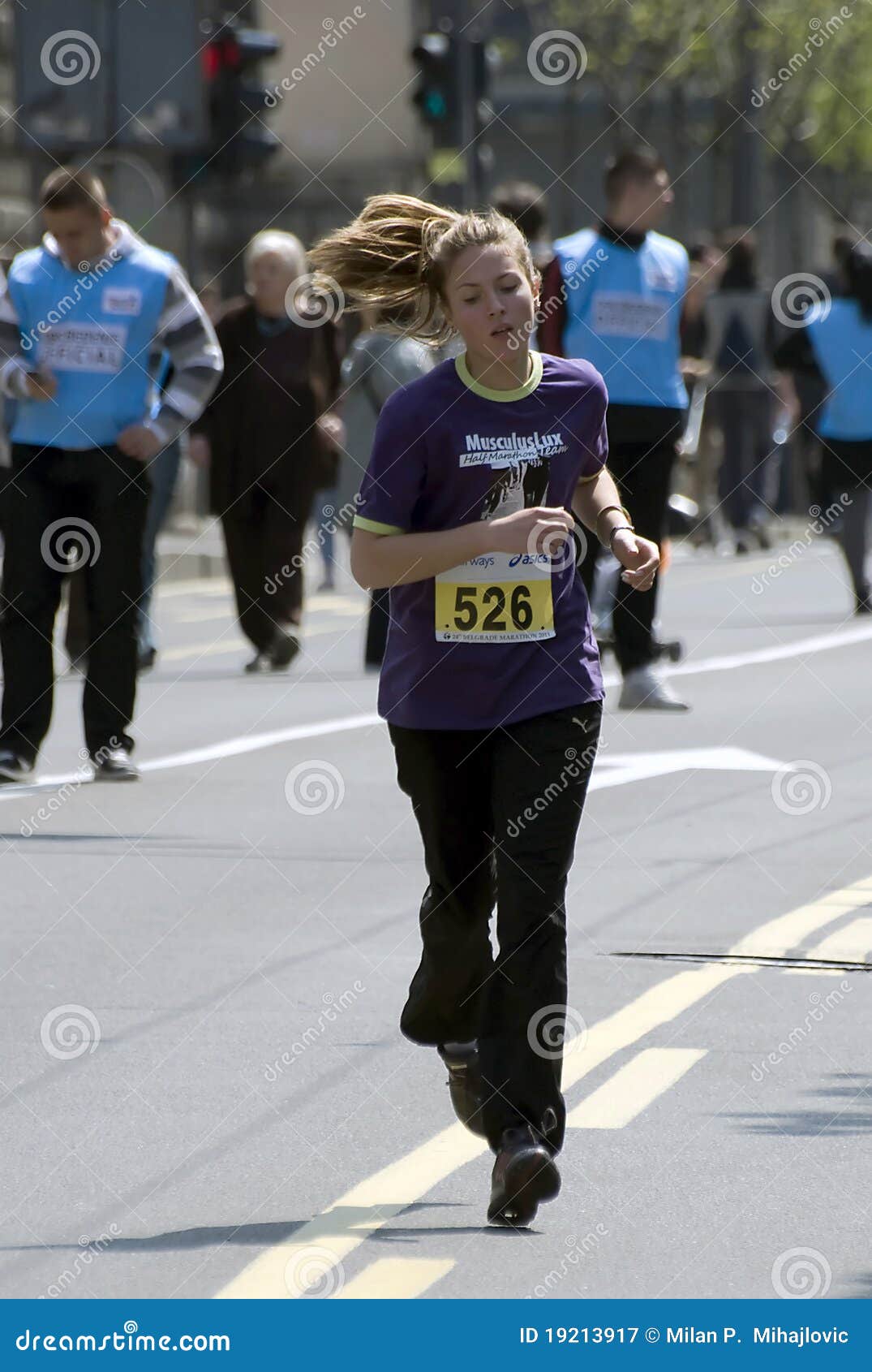 Girl Runner Near the Finish Line Editorial Photography - Image of ...