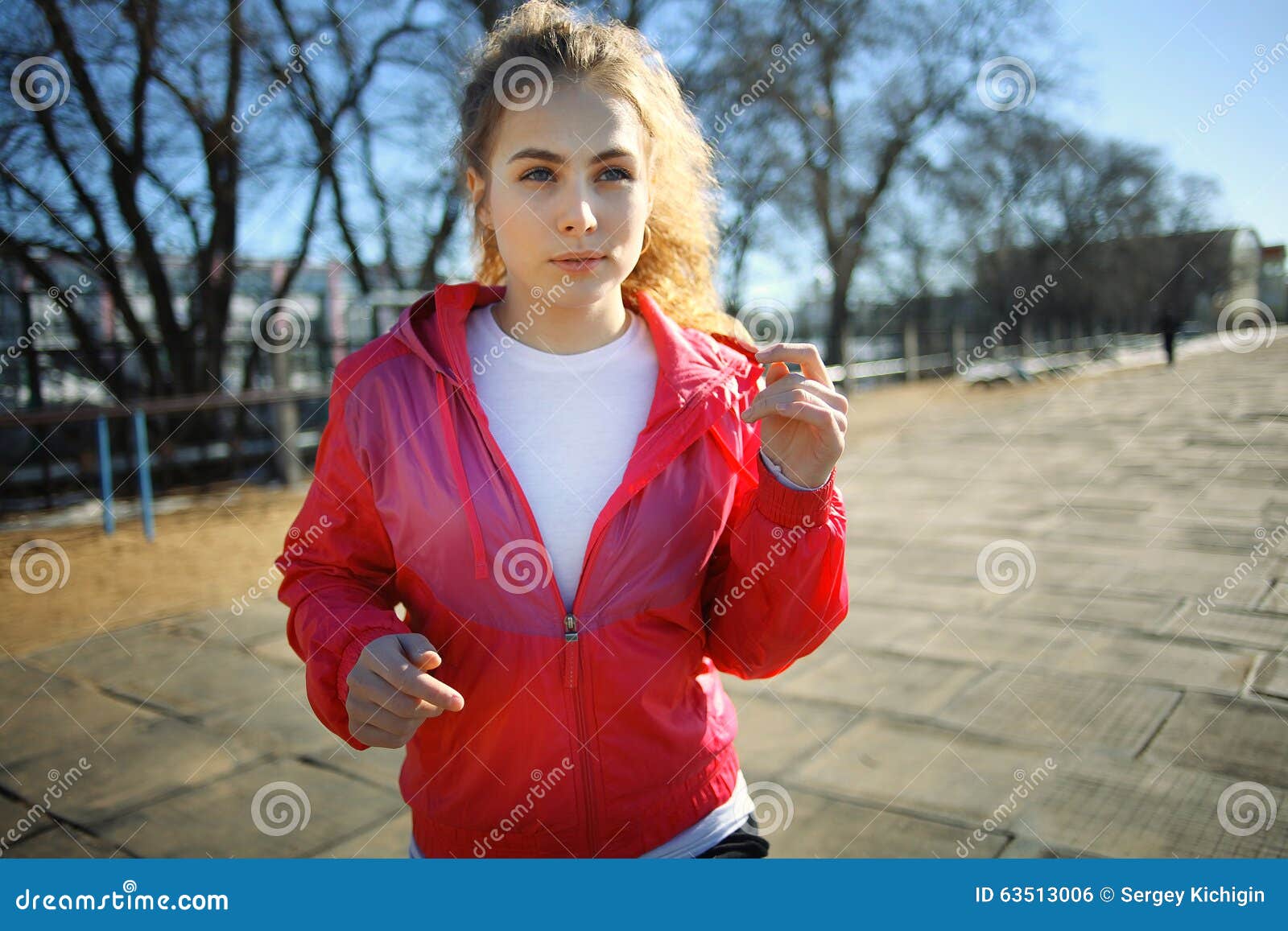 Girl runner stock photo. Image of jogging, music, runner - 63513006