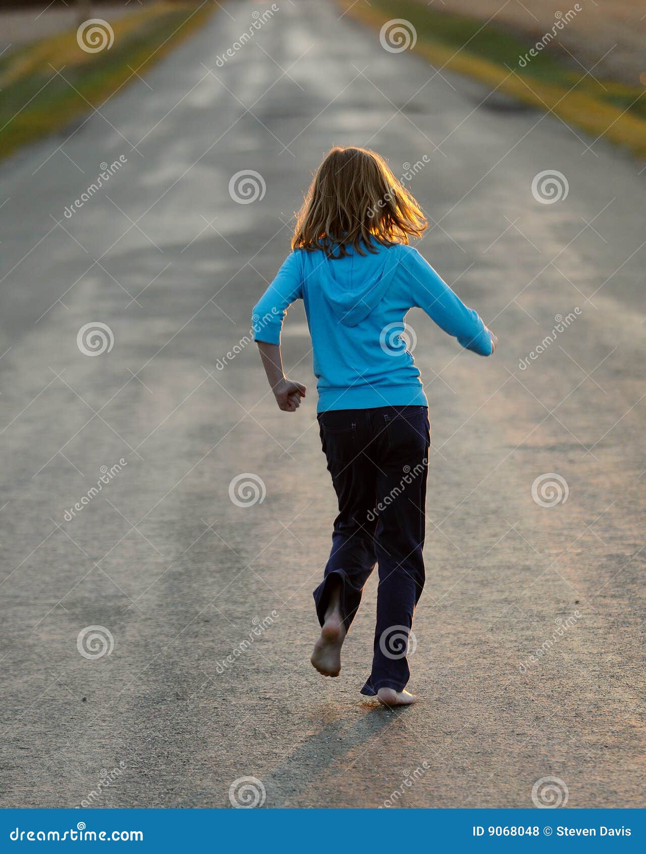 Girl Running Away stock photo. Image of young, blonde - 9068048