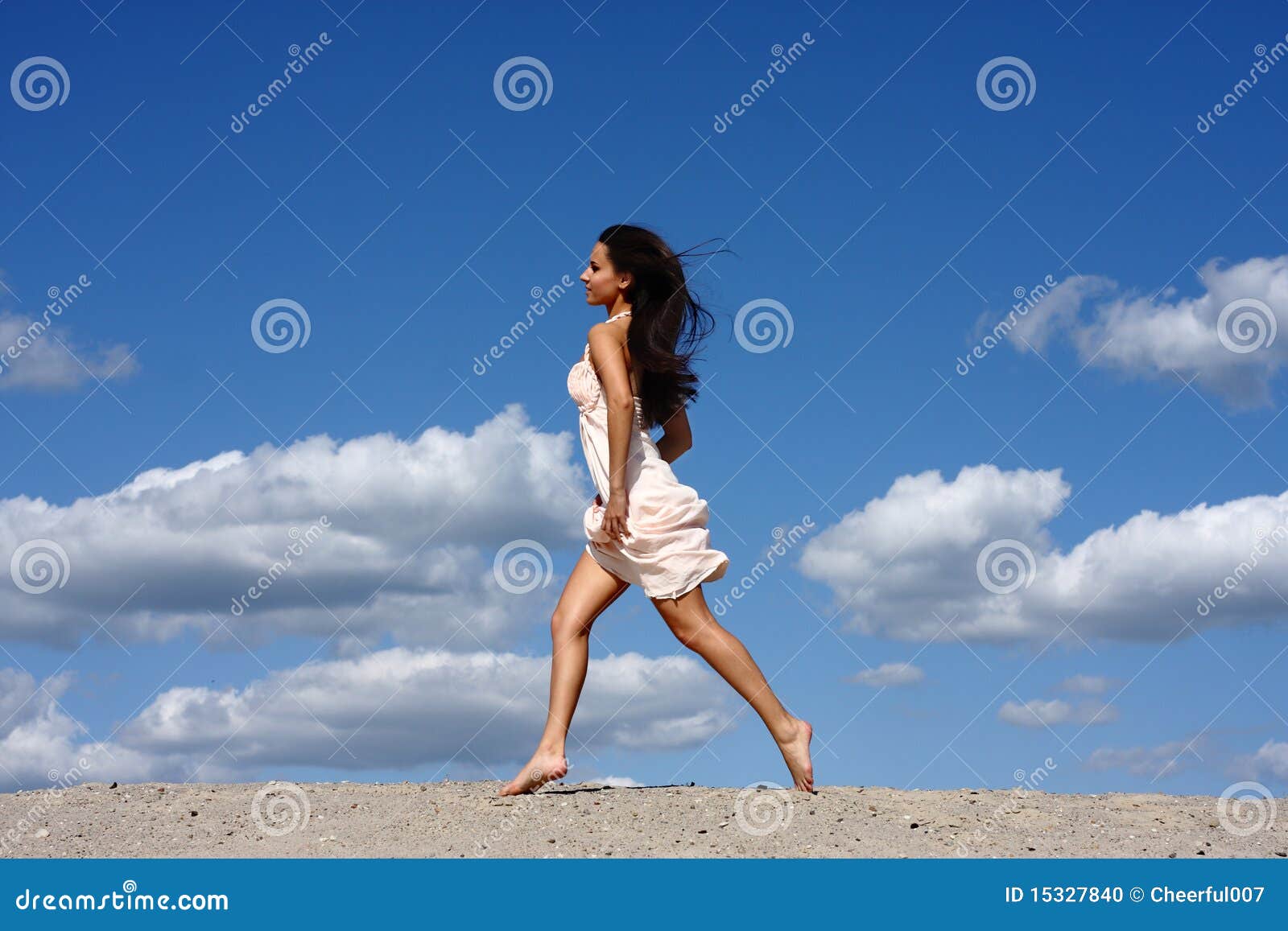 Girl running on the beach stock photo. Image of healthy - 15327840