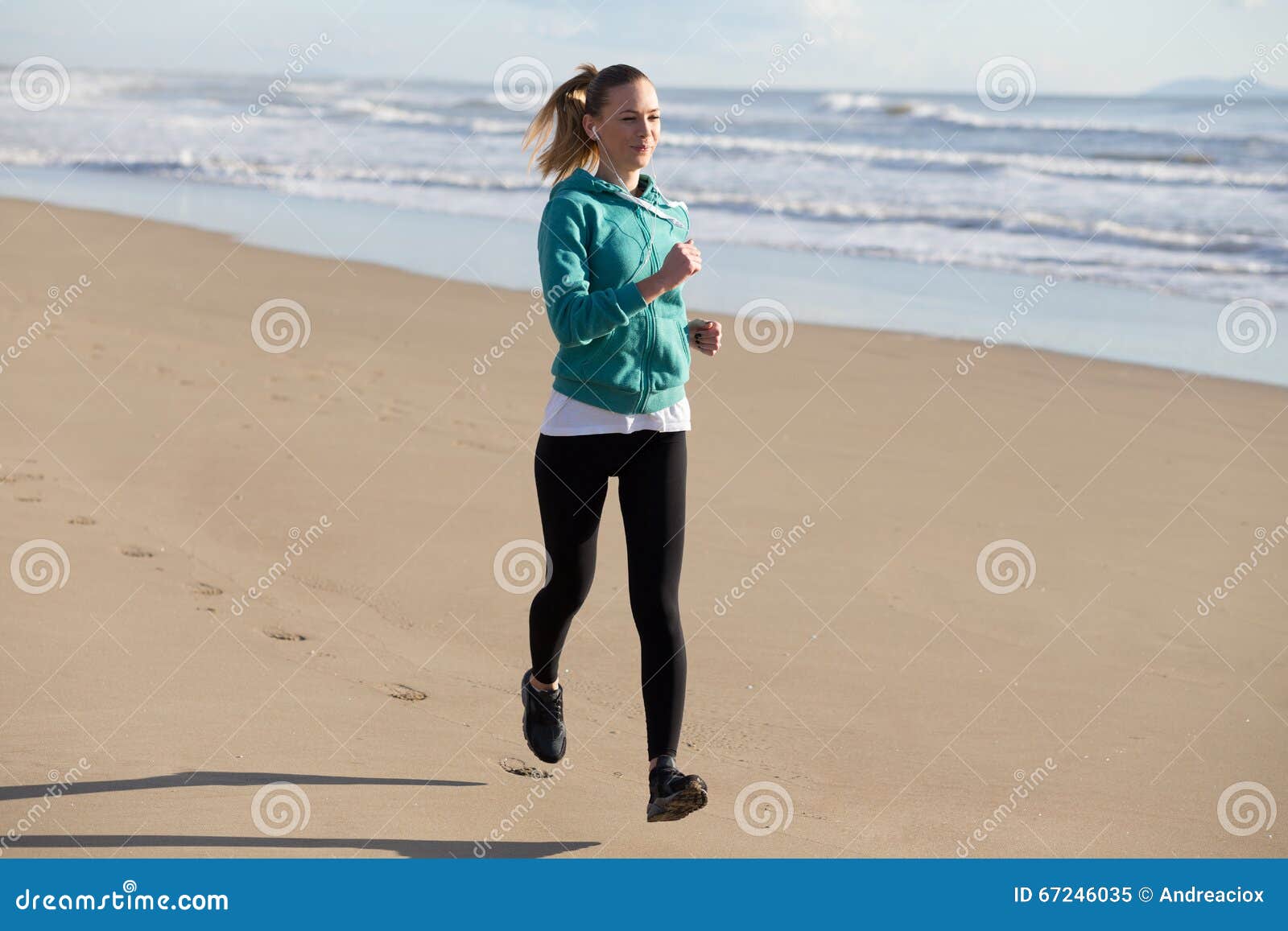 Girl running on beach stock image. Image of ocean, playing - 67246035