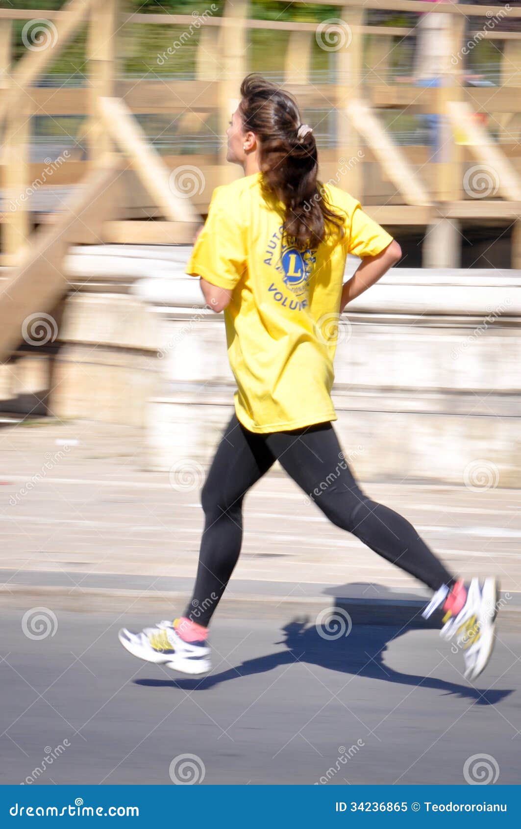 Girl running fast editorial image. Image of joggers, square - 34236865