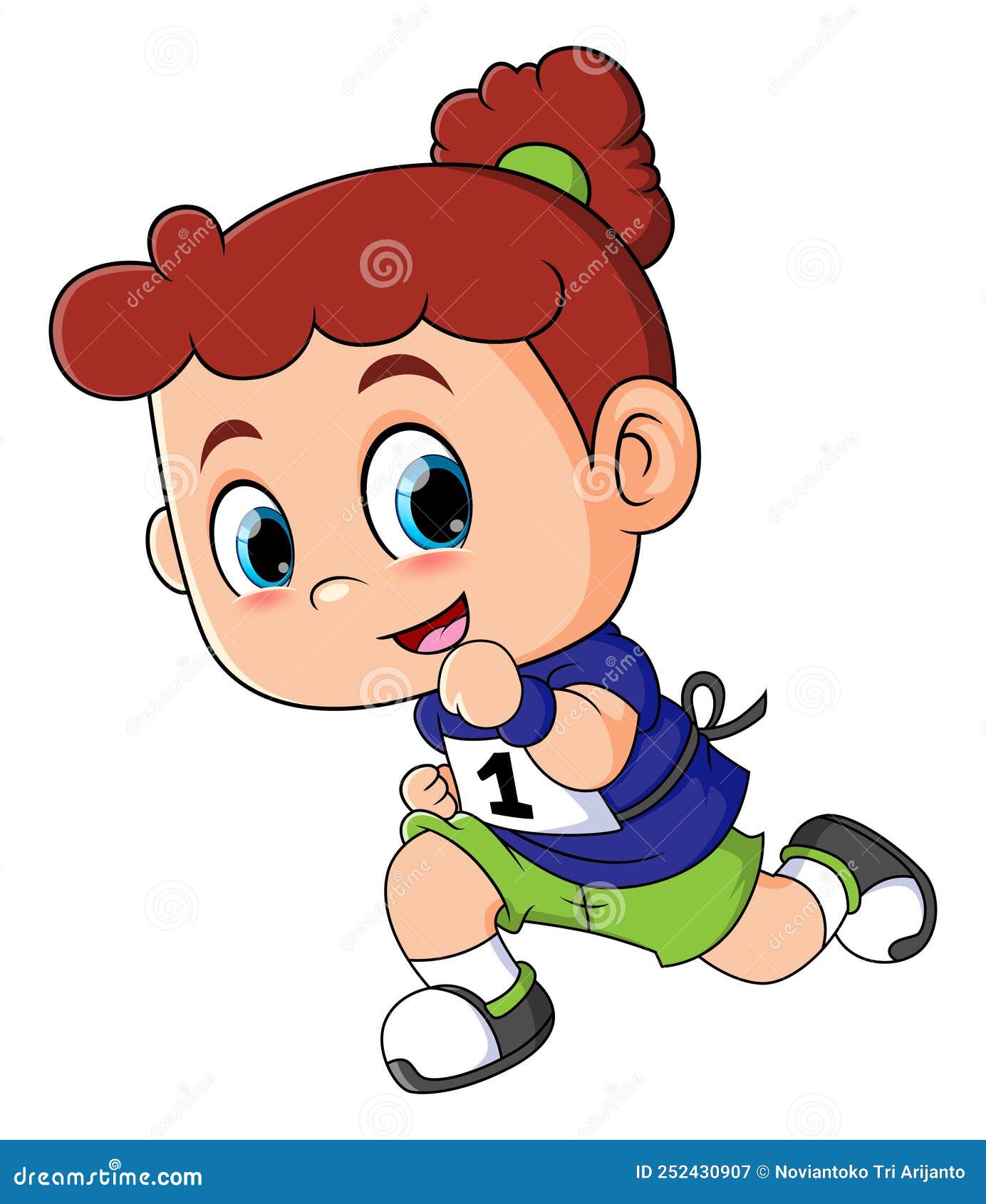 The Girl is Running so Fast for the Marathon Competition Stock Vector ...