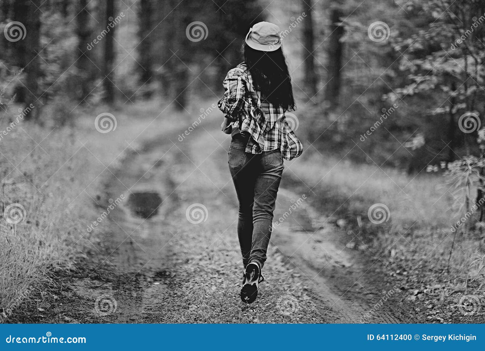 Girl running in forest stock photo. Image of girl, love - 64112400