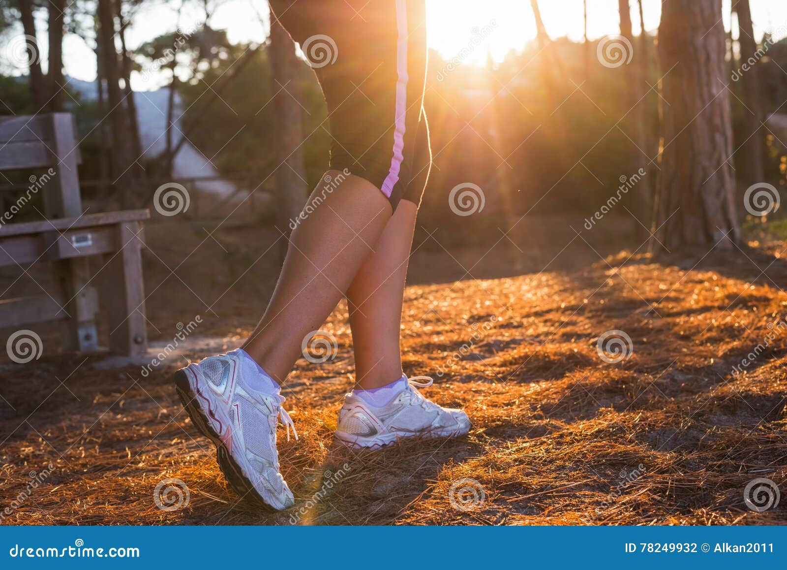 Girl running in a forest stock photo. Image of legs, outdoor - 78249932