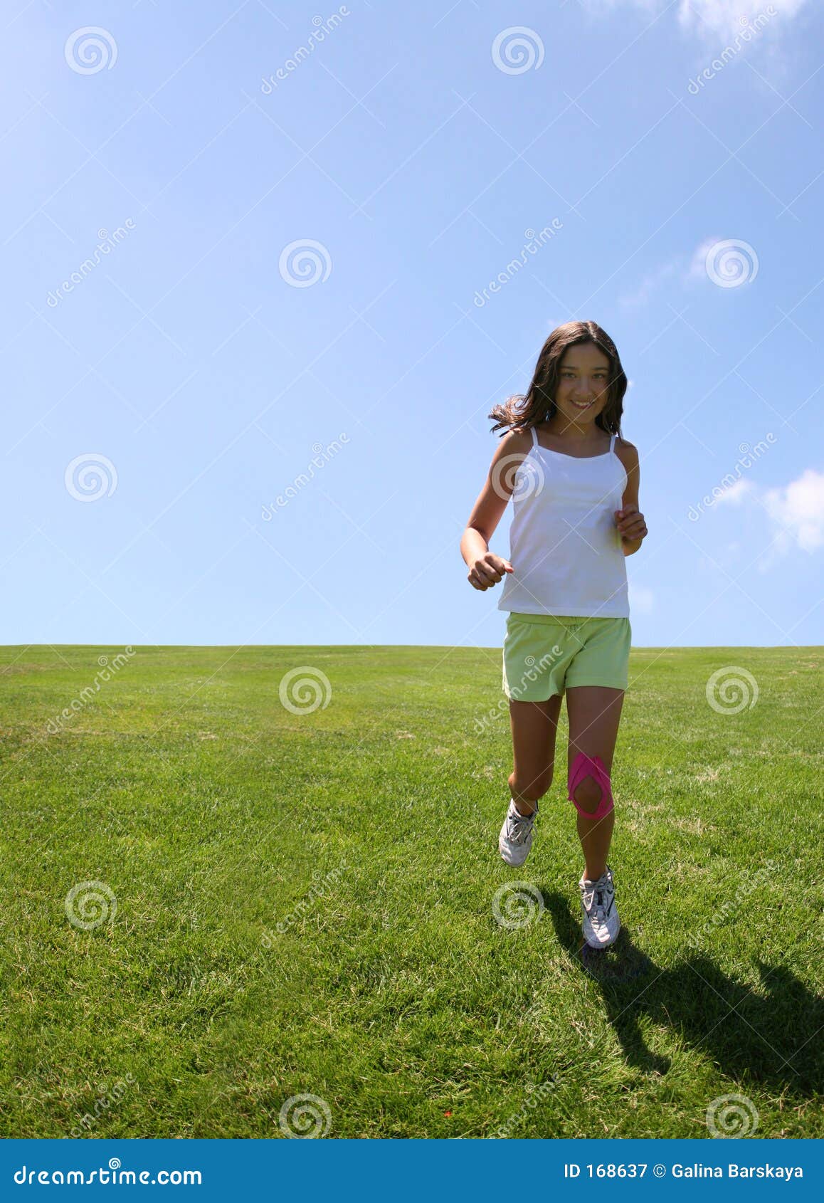 Girl running on grass stock image. Image of healthy, active - 168637