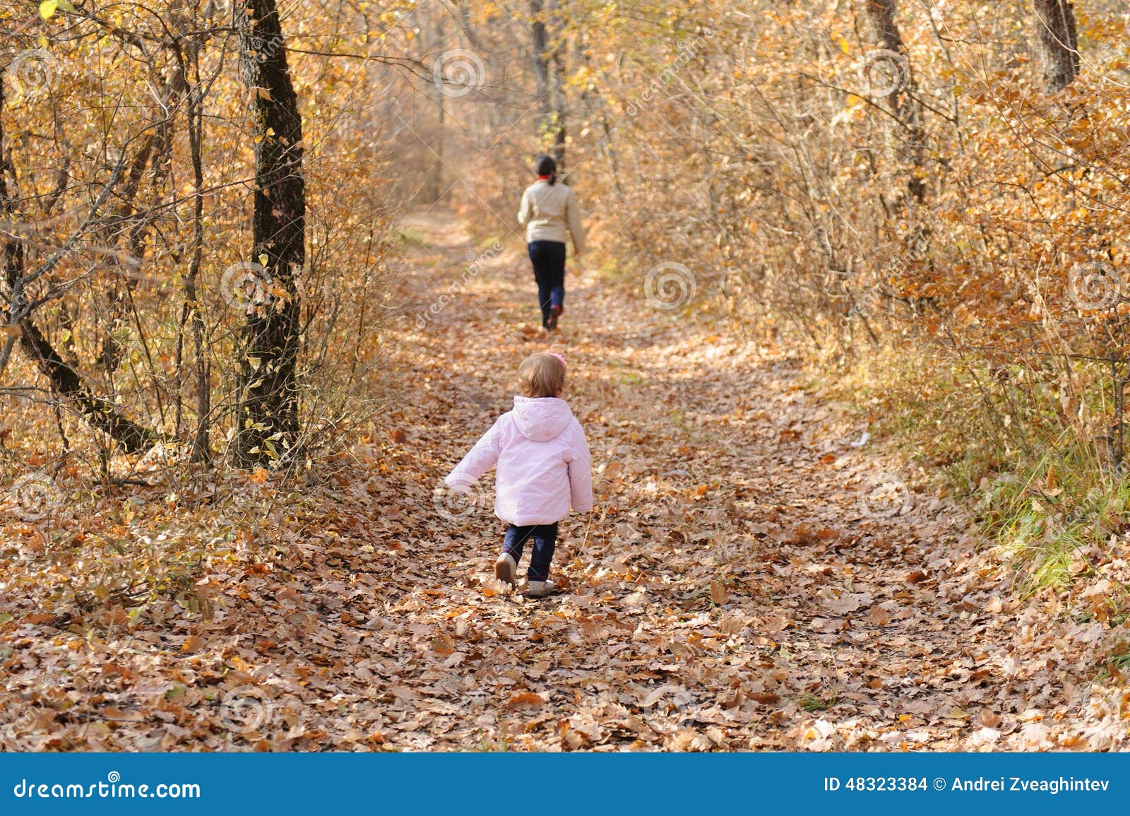 Girl Running after Mother stock photo. Image of love - 48323384