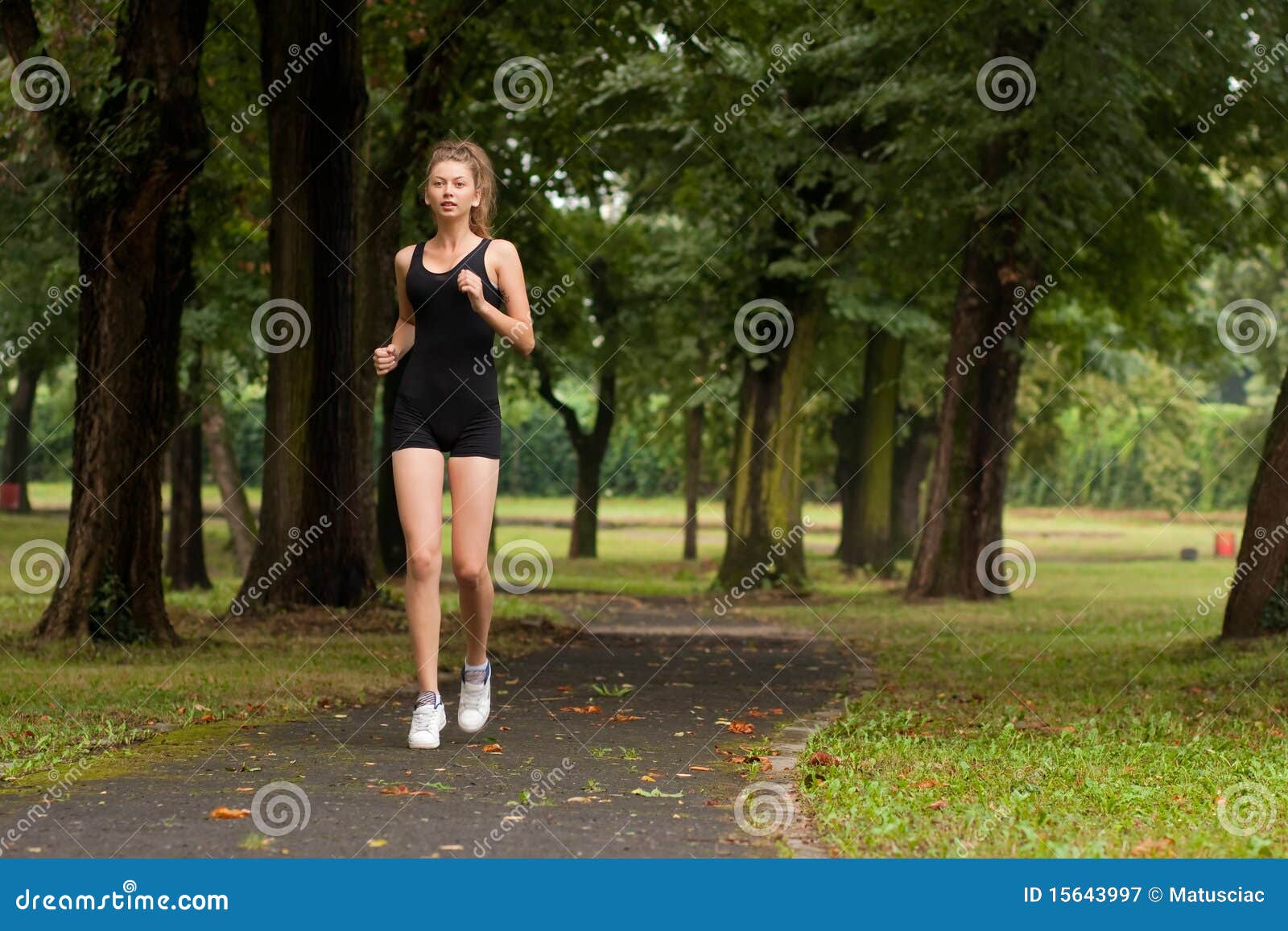 Girl running in the park stock image. Image of beautiful - 15643997