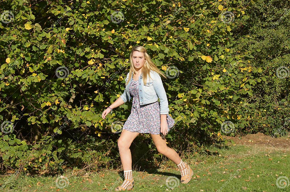 Girl Running Scared stock image. Image of outdoors, young - 21606307