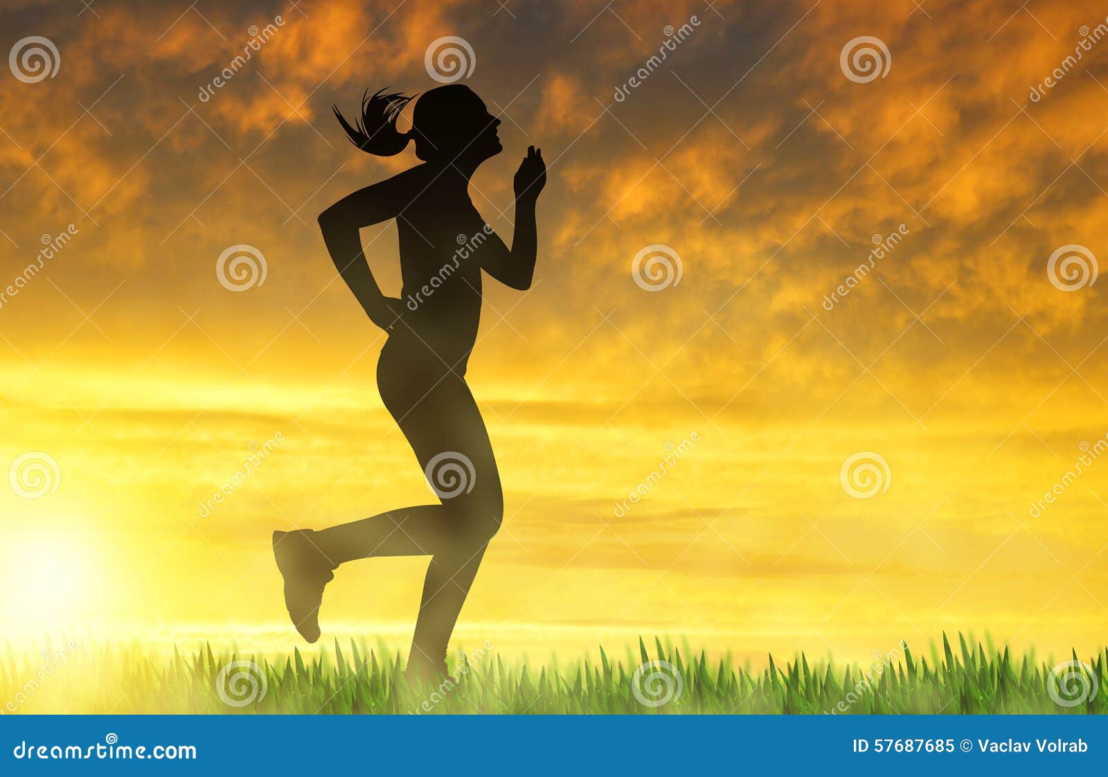 Girl running at sunset stock image. Image of energy, people - 57687685