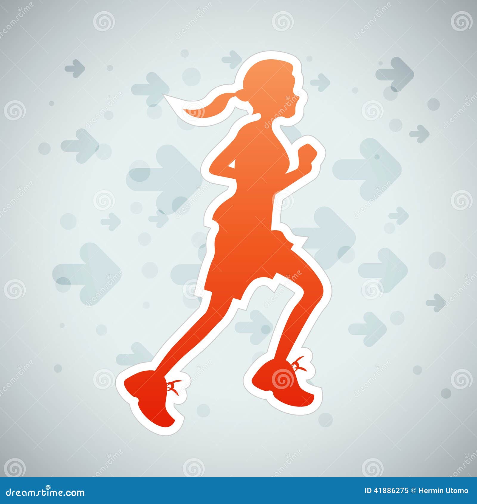 Girl Running Fast Clipart