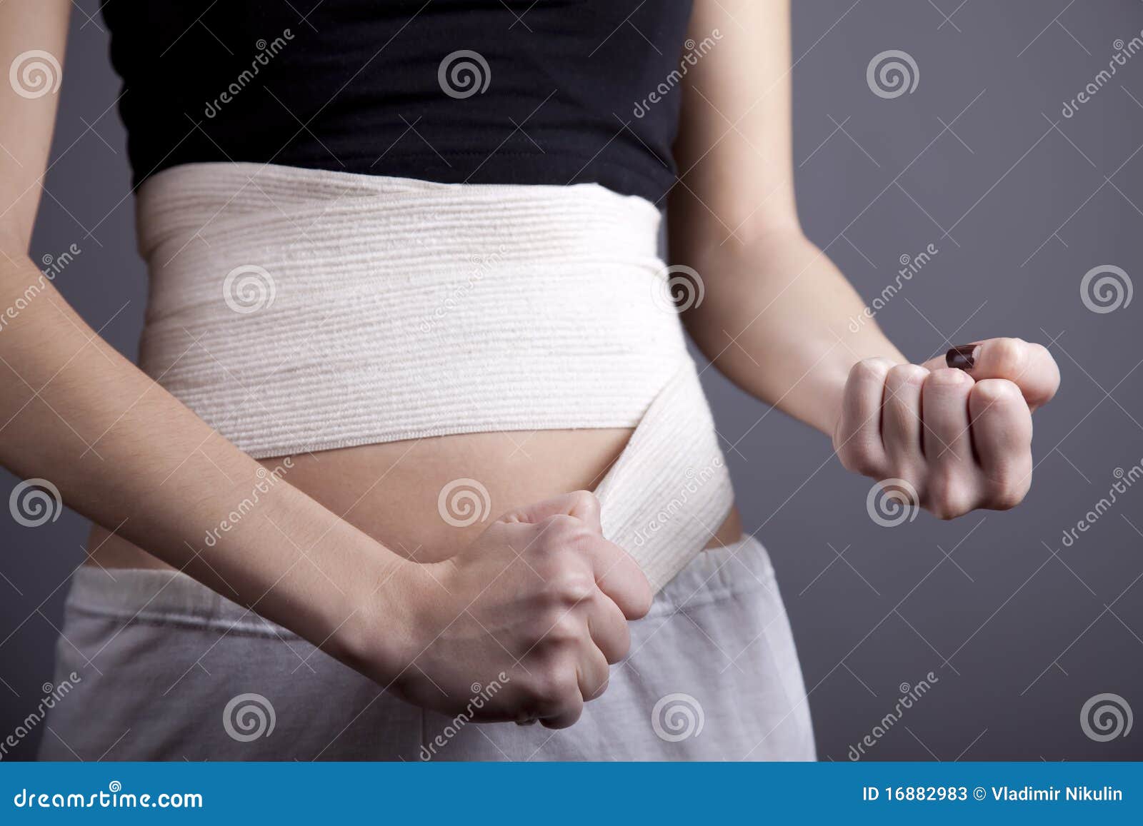 Girl S Body with with Elastic Bandage Stock Image - Image of measures ...