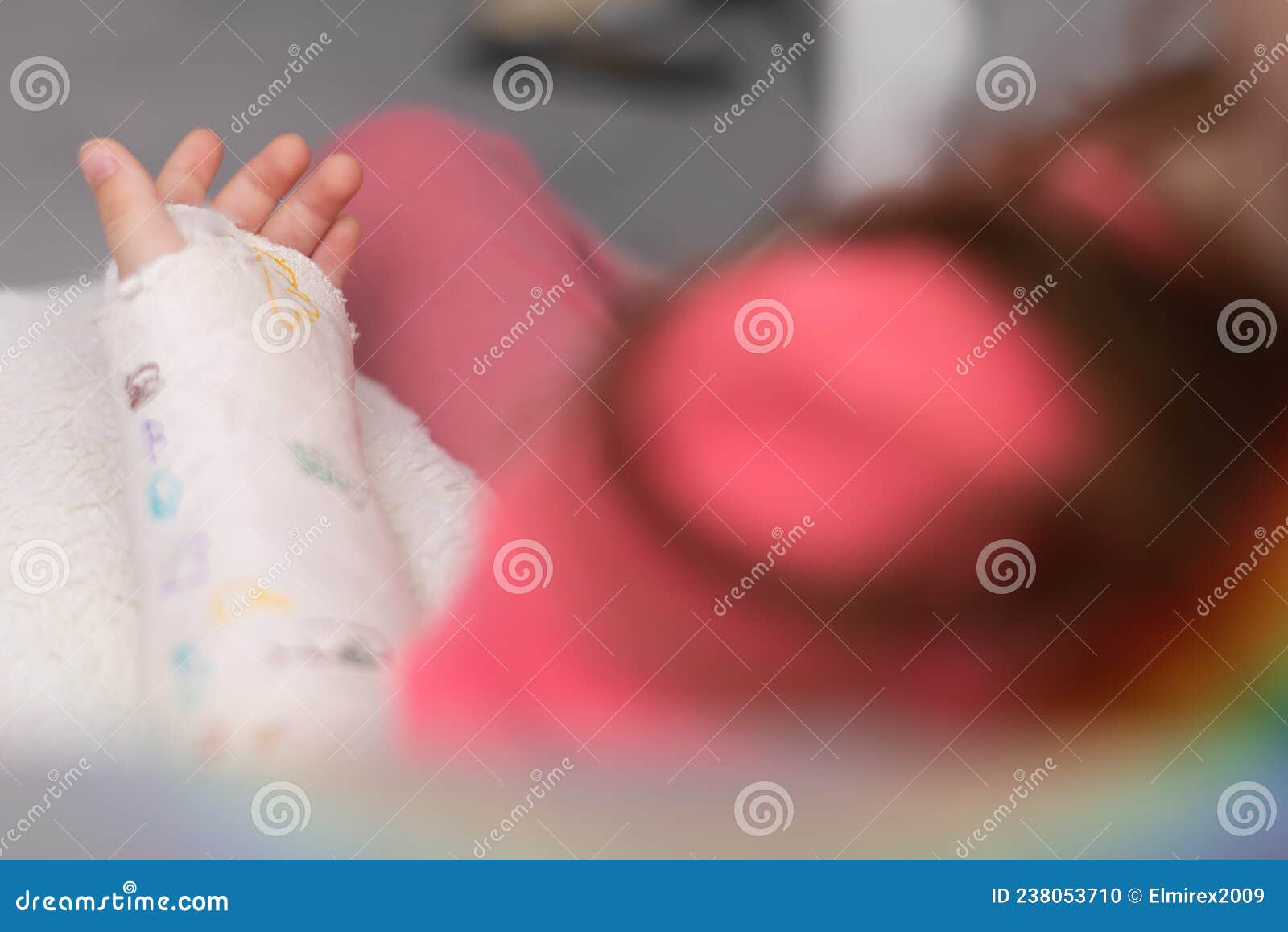 Girl`s Broken Left Arm Has Drawn a Cute Image on Her Arm on the Plaster ...