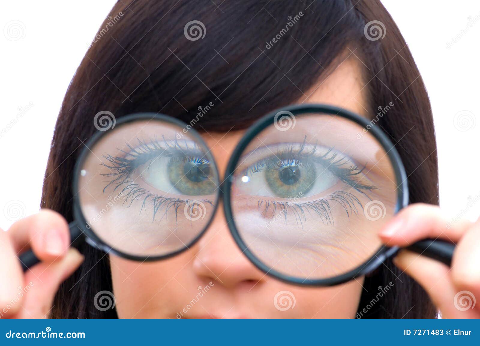 Girl s eye magnified stock image. Image of look, little - 7271483