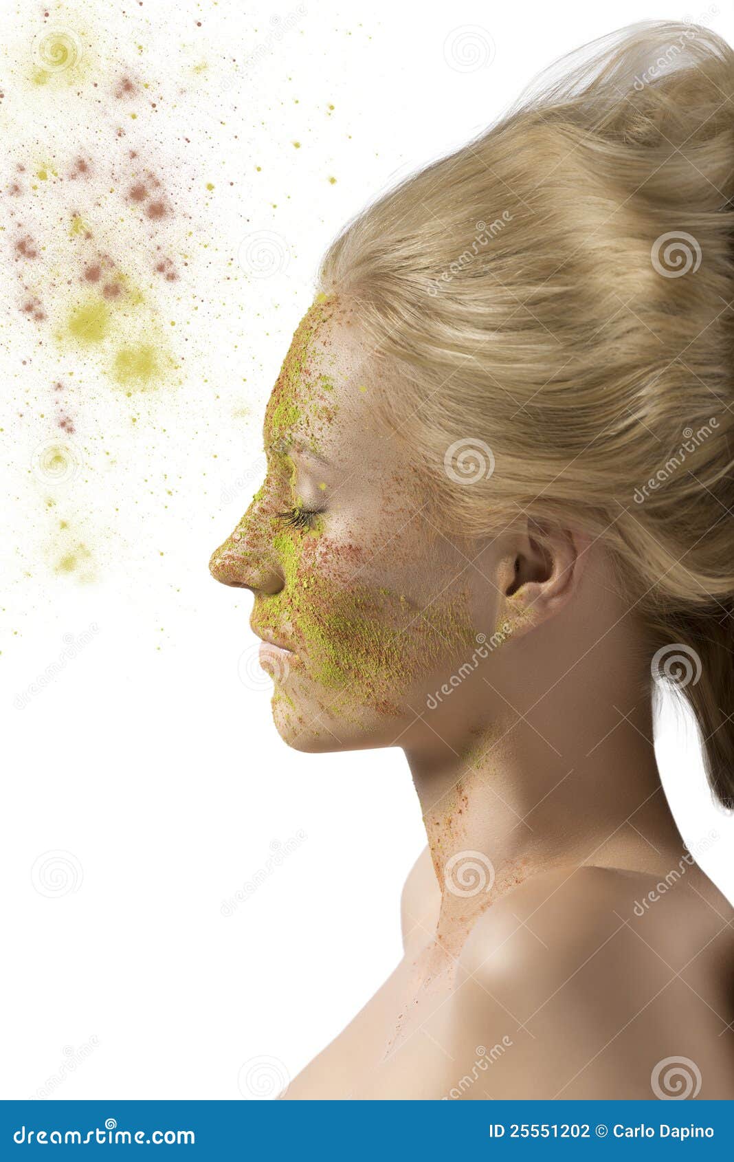 Girl S Face with Crumbled Makeup, Stock Photo - Image of adult, hair ...