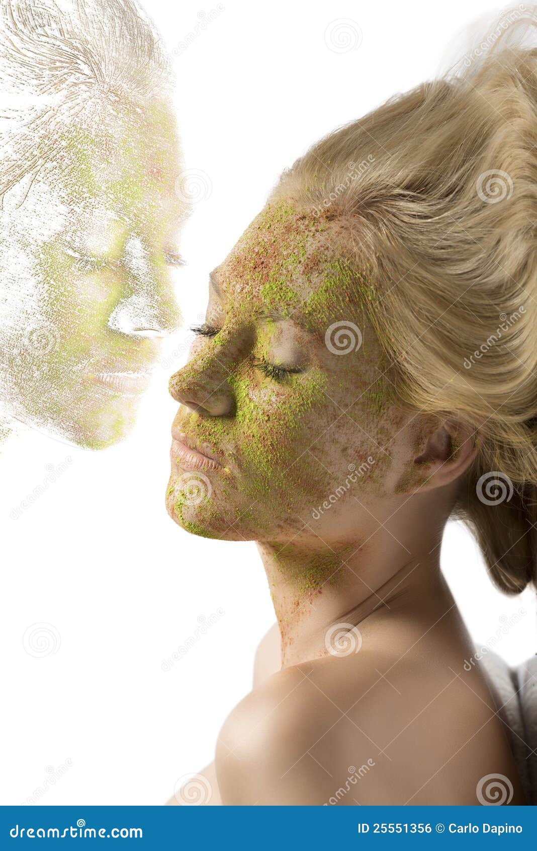Girl S Face with Crumbled Makeup, she Smiles Stock Photo - Image of ...