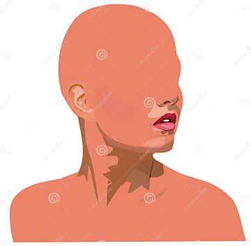 Girl s face without eyes stock vector. Illustration of vector - 41449349