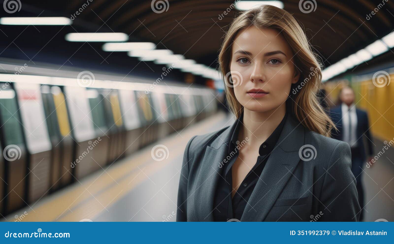 Girl S Face in a Jacket on a Platform in the Subway Stock Image - Image ...