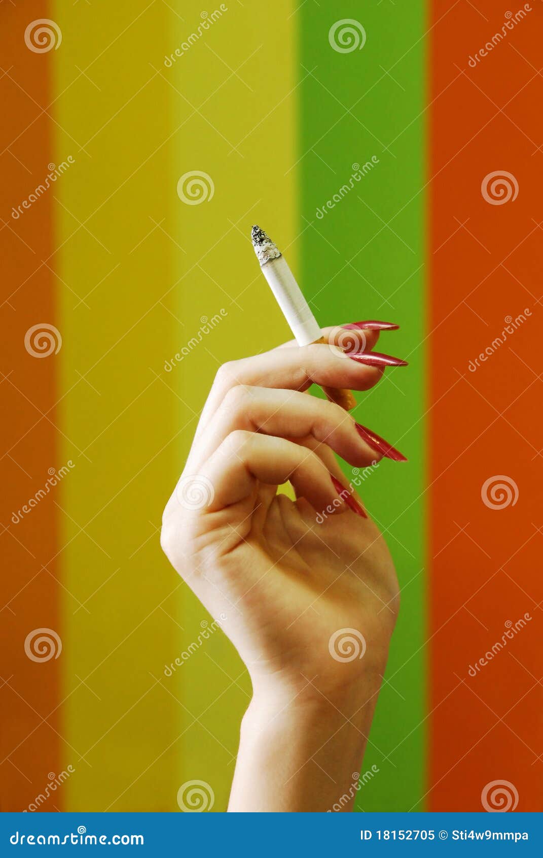 Girl S Hand with a Cigarette Stock Image - Image of physical, idea ...