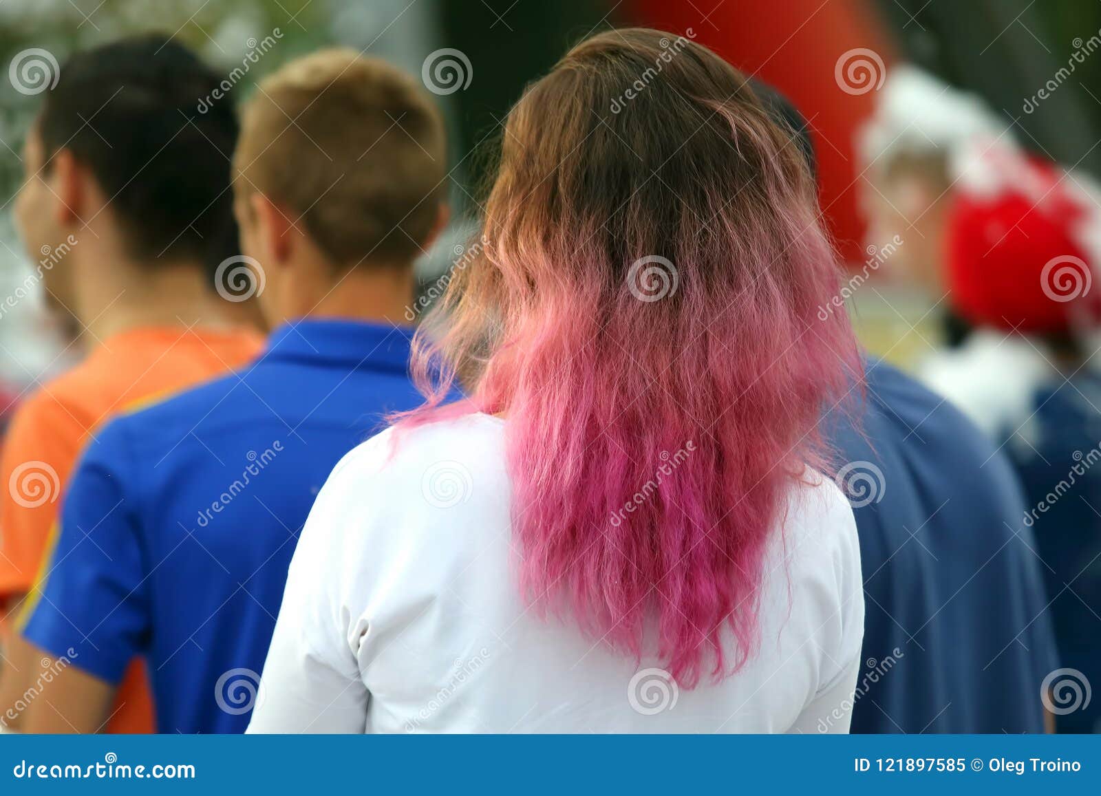Girl`s Head with Bright Pink Color Stock Image - Image of female ...