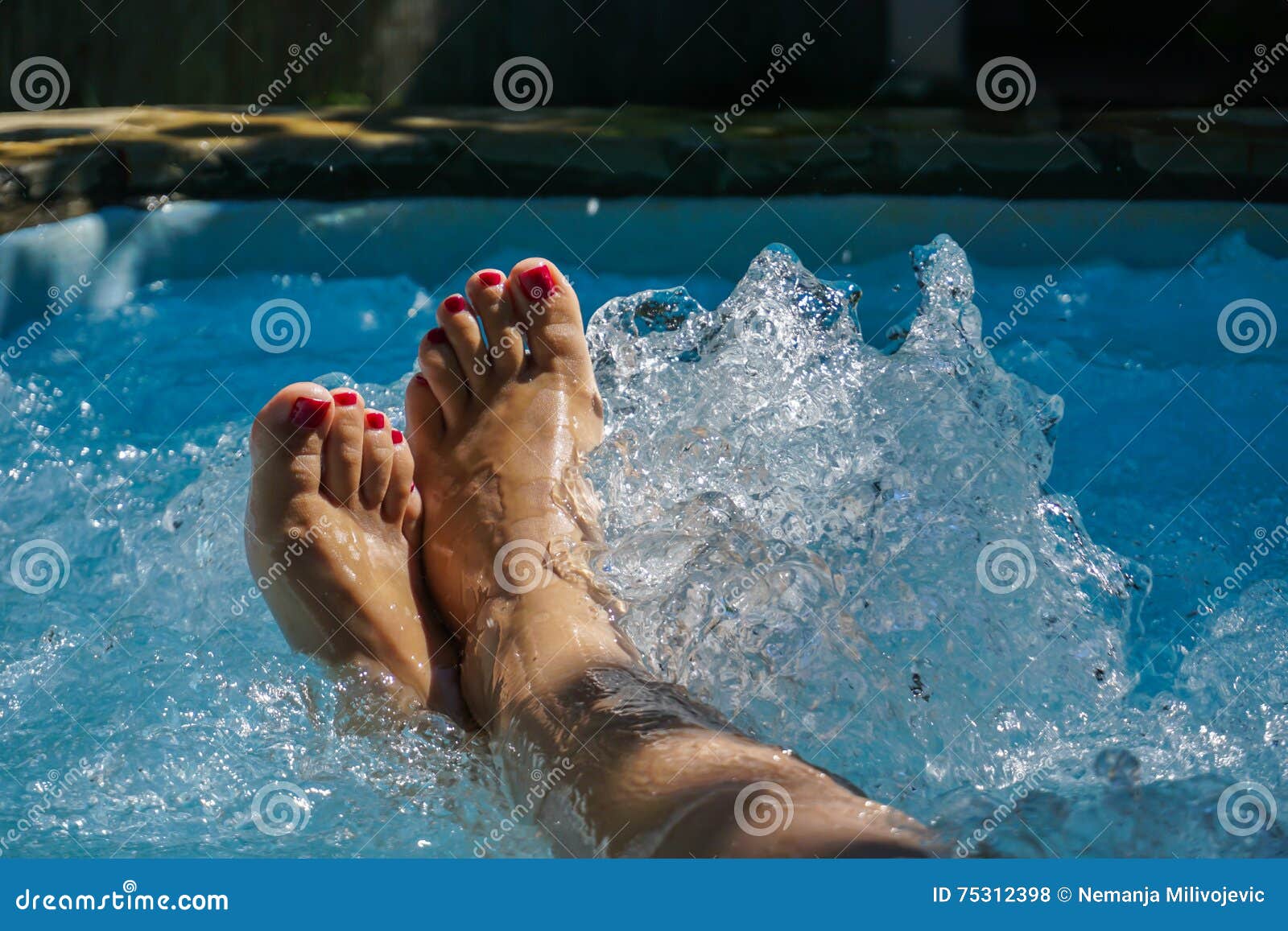 Girl s legs in jacuzzi stock photo. Image of pool, massage - 75312398