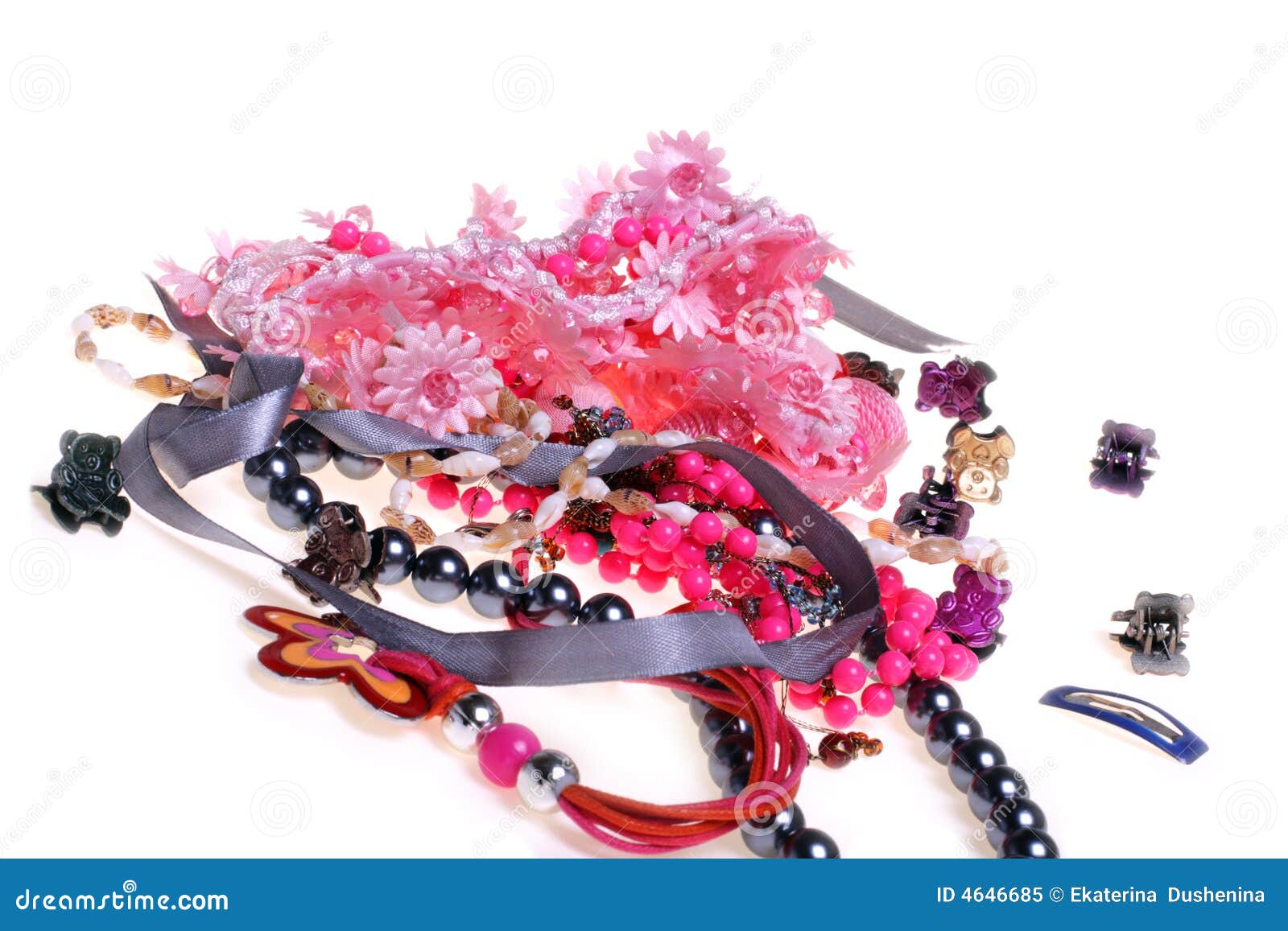 Girl s plastic jewelry stock image. Image of bracelet - 4646685