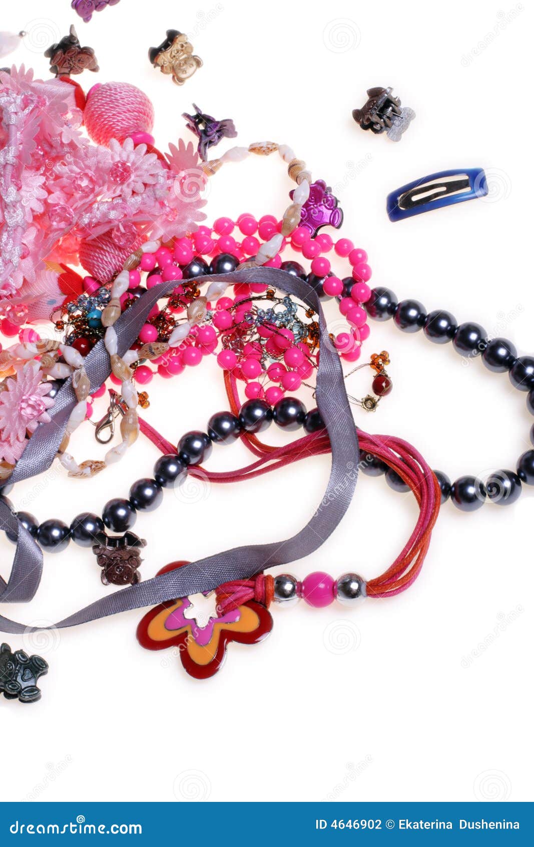 Girl s plastic jewelry stock photo. Image of beauty, blue - 4646902