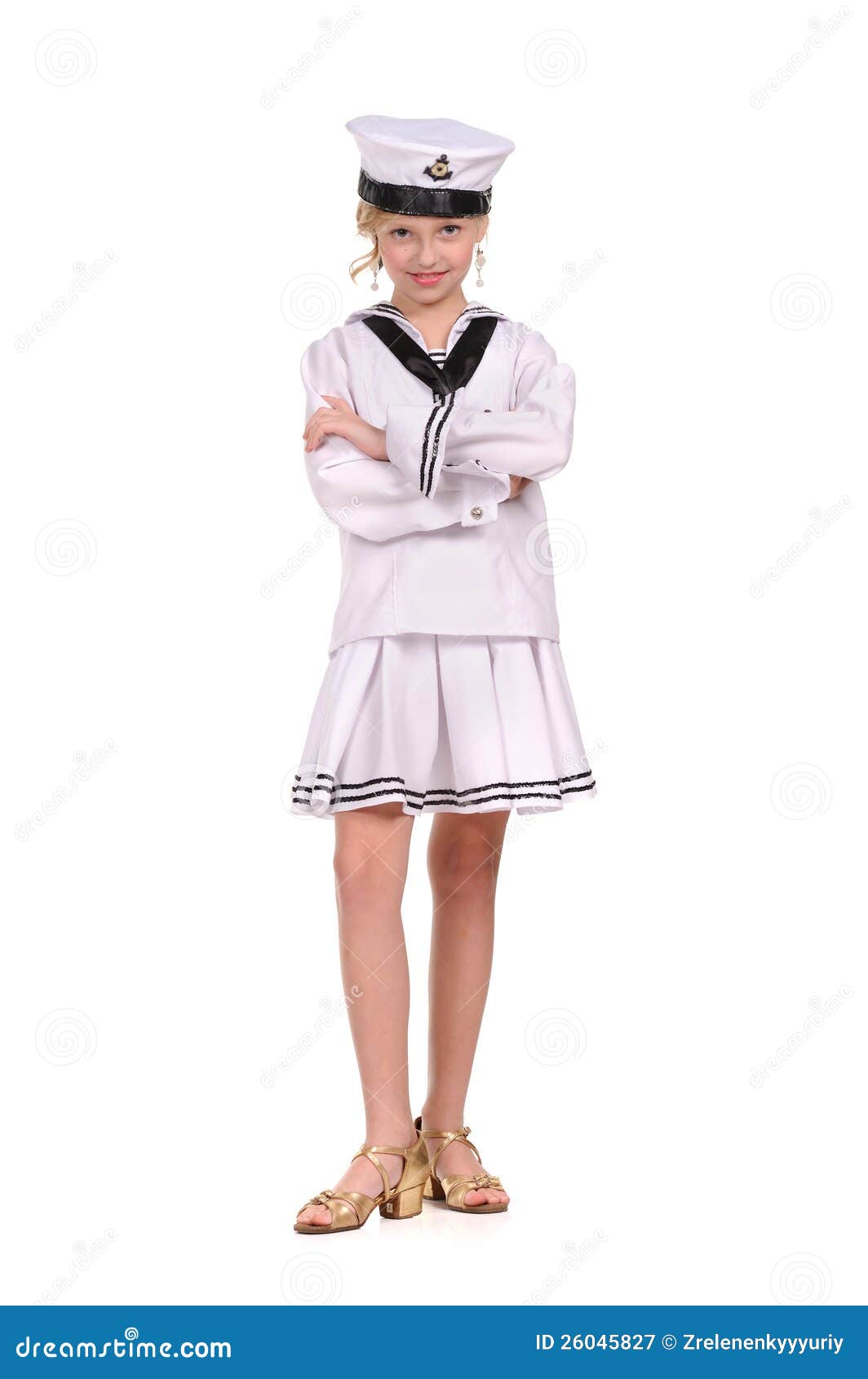 Girl in the sailor suit stock image. Image of expression - 26045827