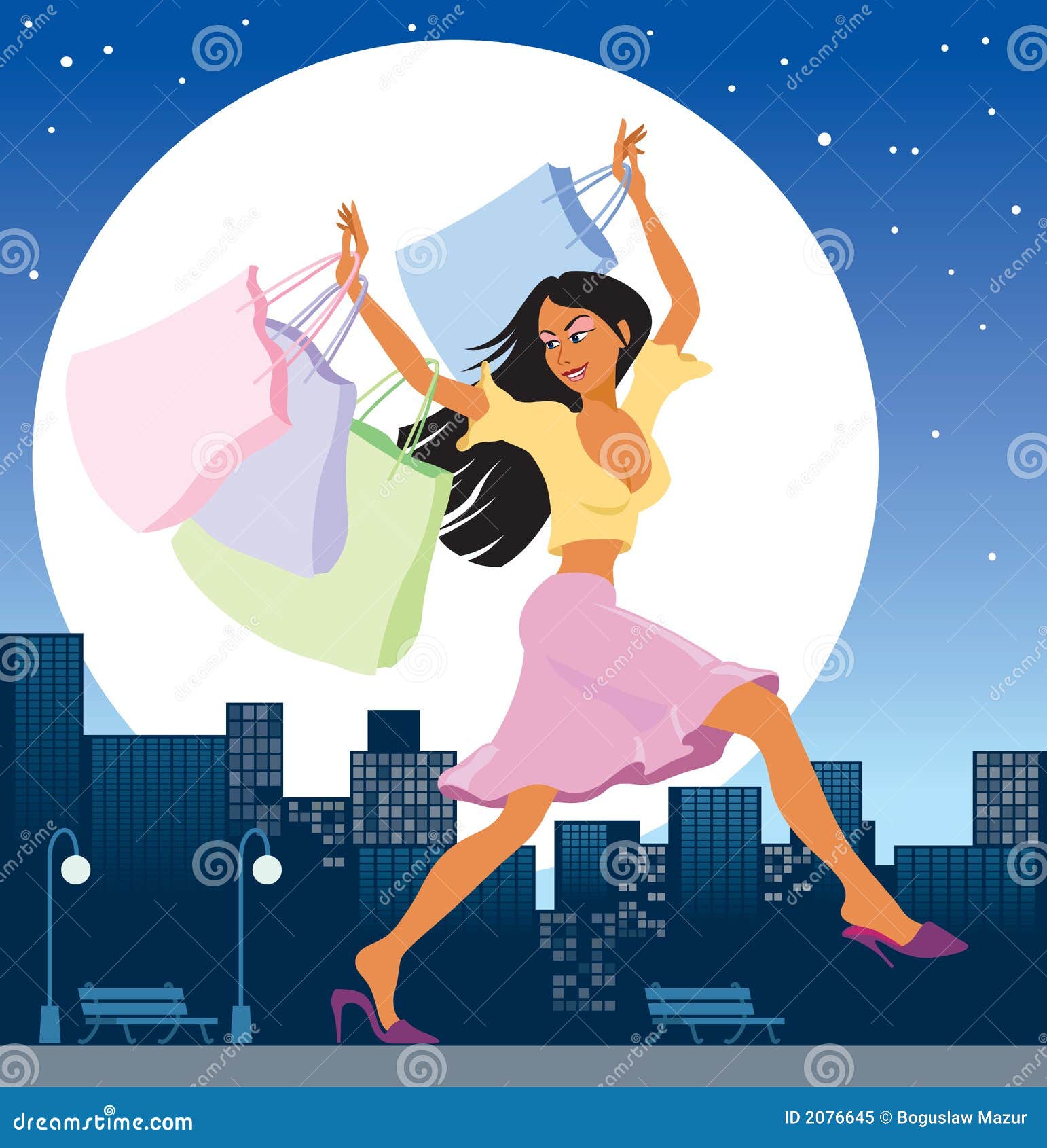 Girl on sales stock vector. Illustration of gifts, latin - 2076645