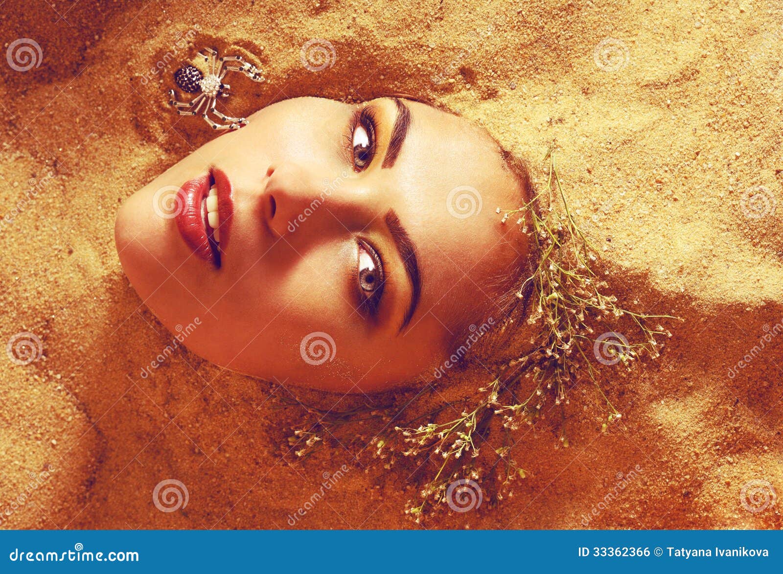 Girl in the sand stock photo. Image of beauty, closeup - 33362366