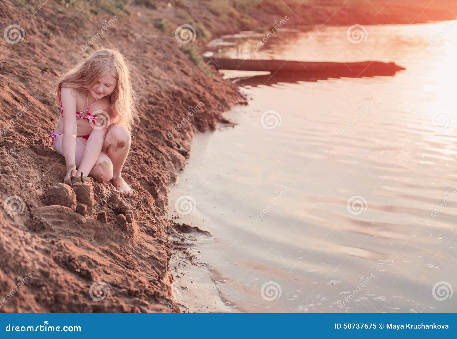 Girl in sandy beach stock image. Image of nature, people - 50737675