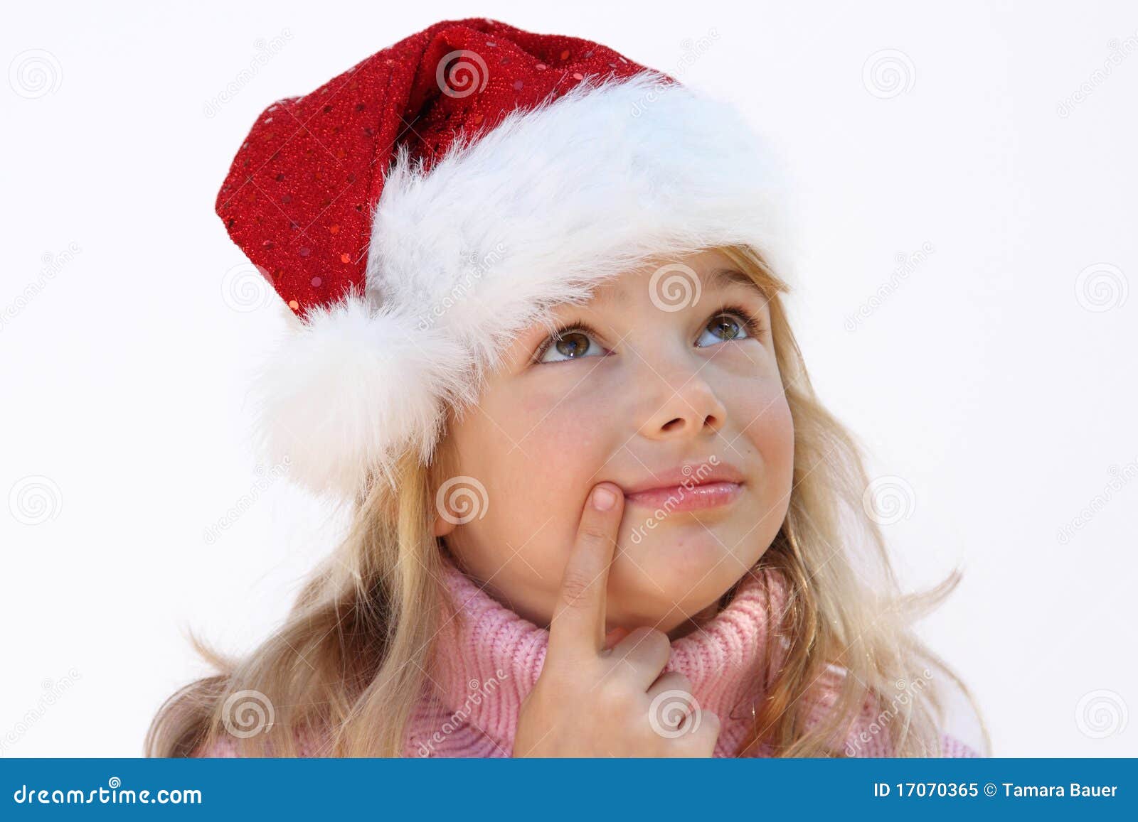 Girl in Santa hat stock image. Image of decoration, caucasian - 17070365