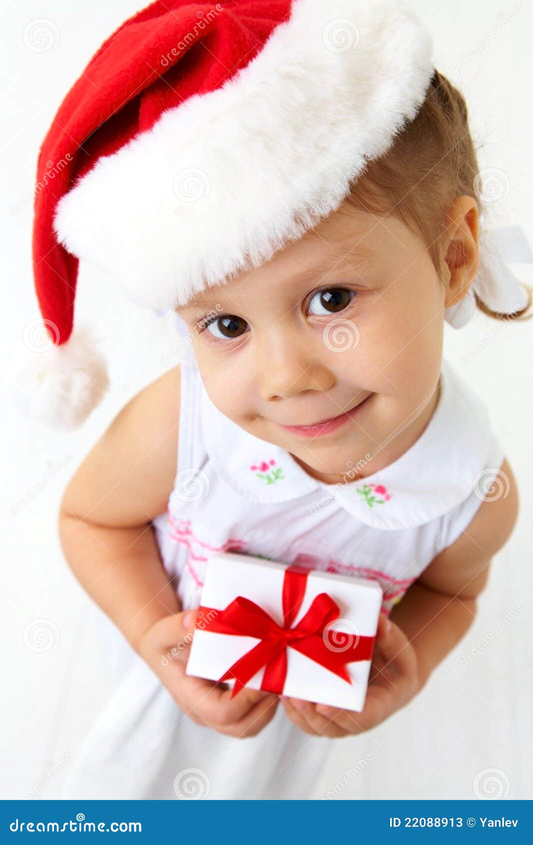 Girl in Santa hat stock image. Image of christmas, childhood - 22088913
