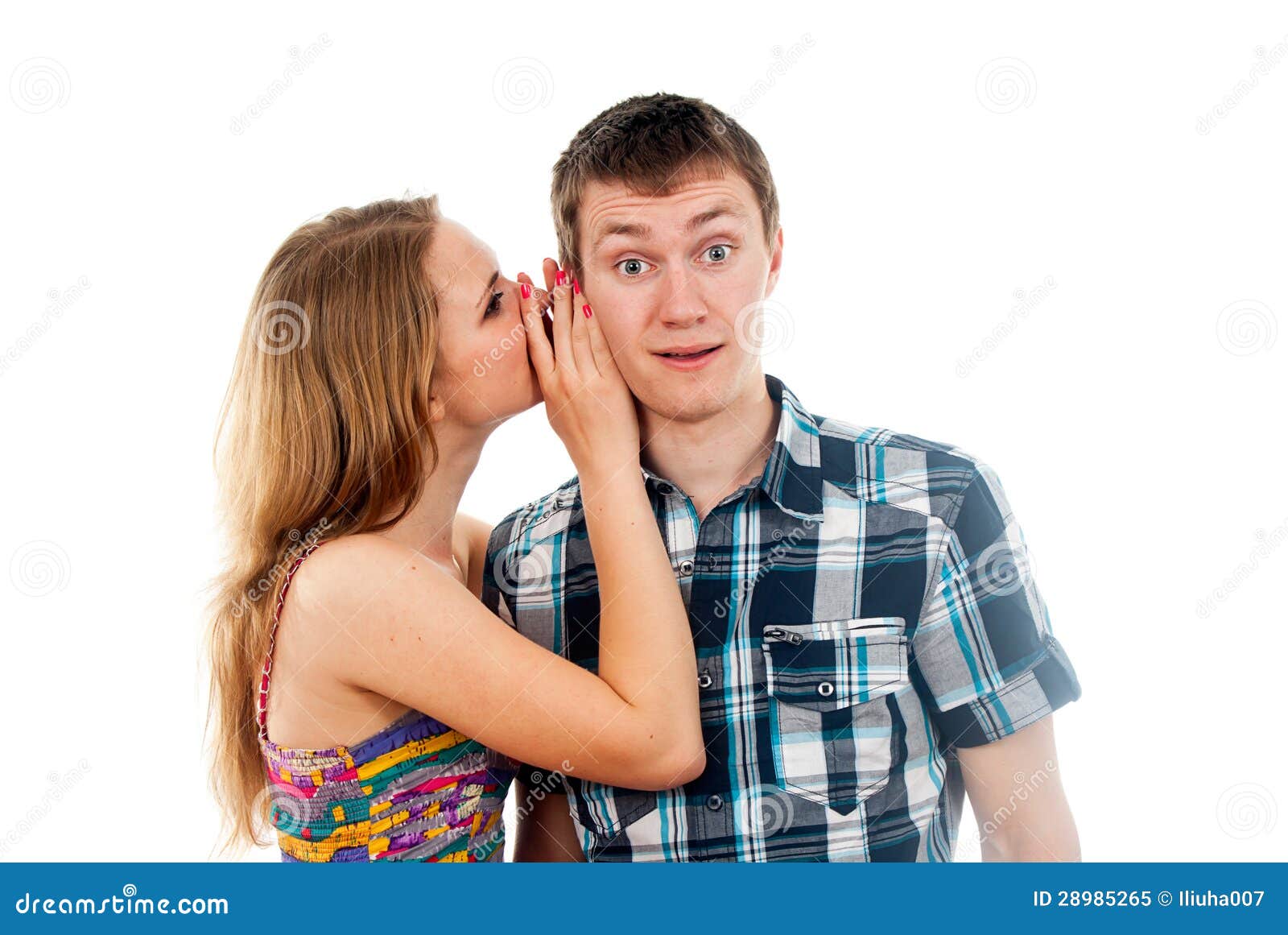 Girl says a guy stock image. Image of secret, joyful - 28985265