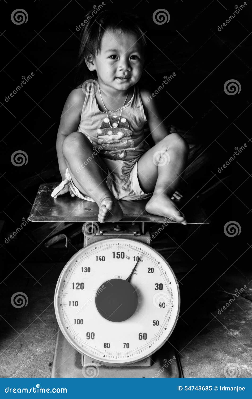 Girl on scales stock image. Image of cute, person, daughter - 54743685
