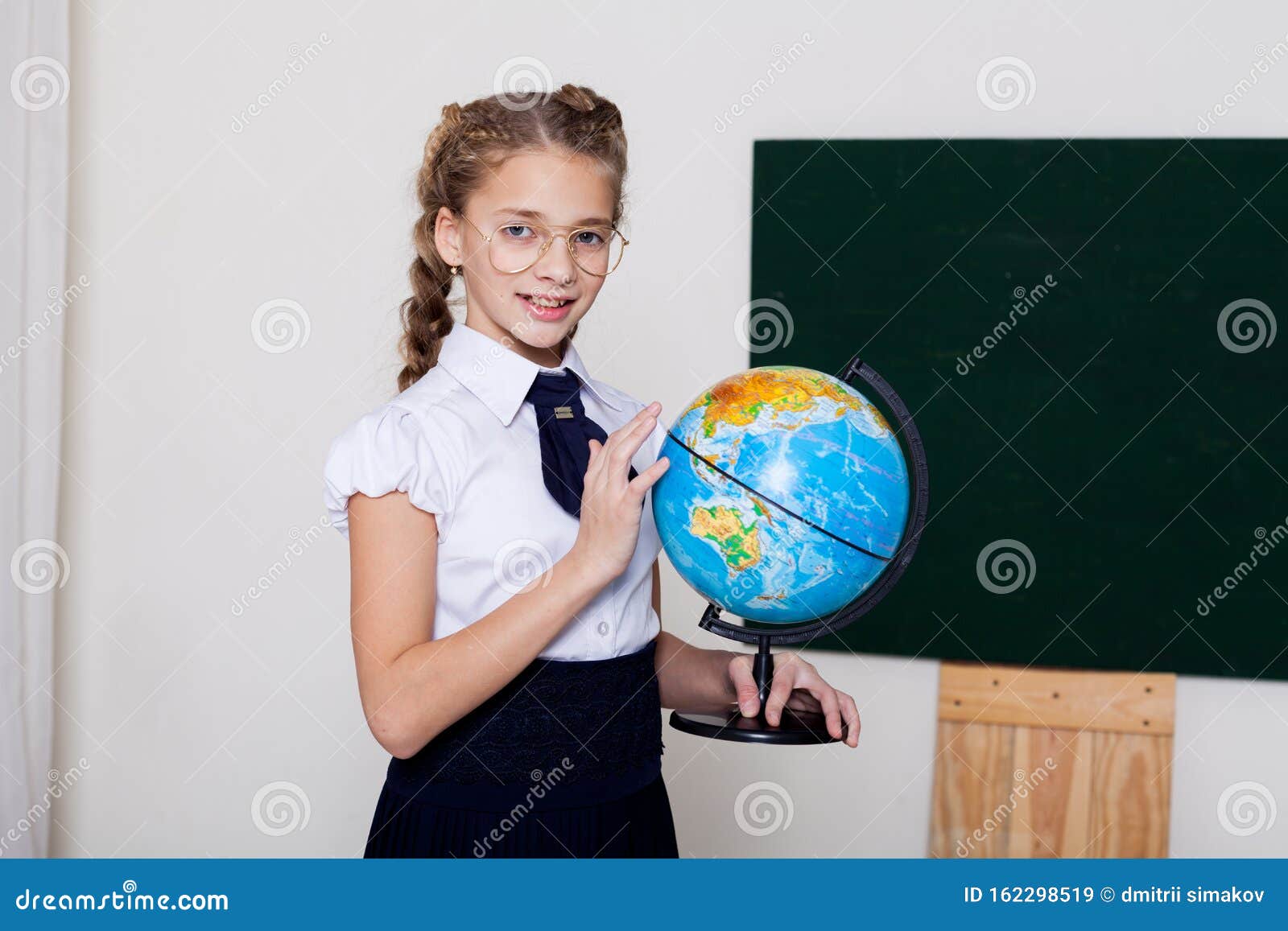Beautiful Girl at the School Board in Class in Class Stock Image ...