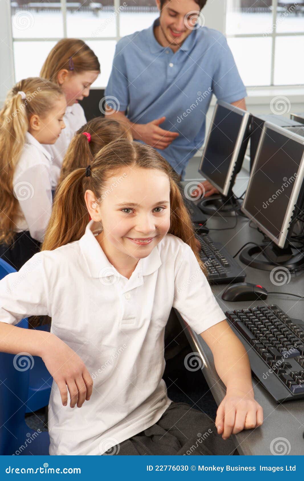 Girl in School Class Smiling To Camera Stock Photo - Image of male ...