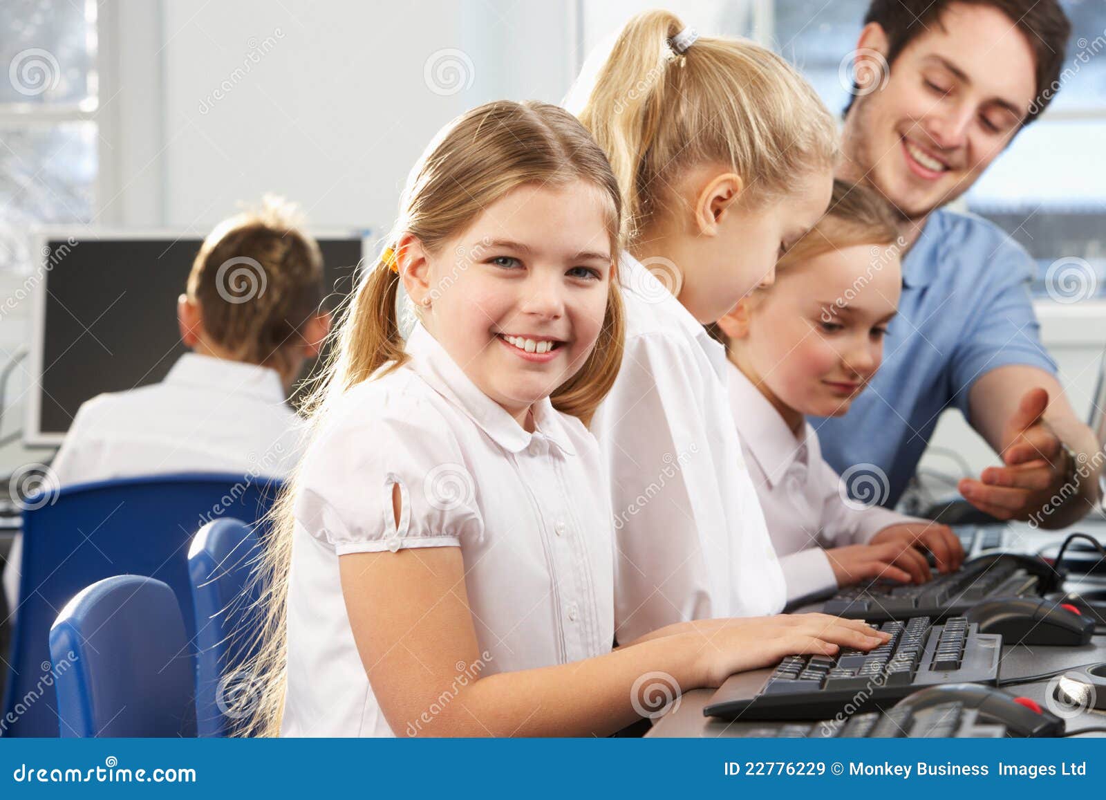 Girl in School Class Smiling To Camera Stock Image - Image of happy ...