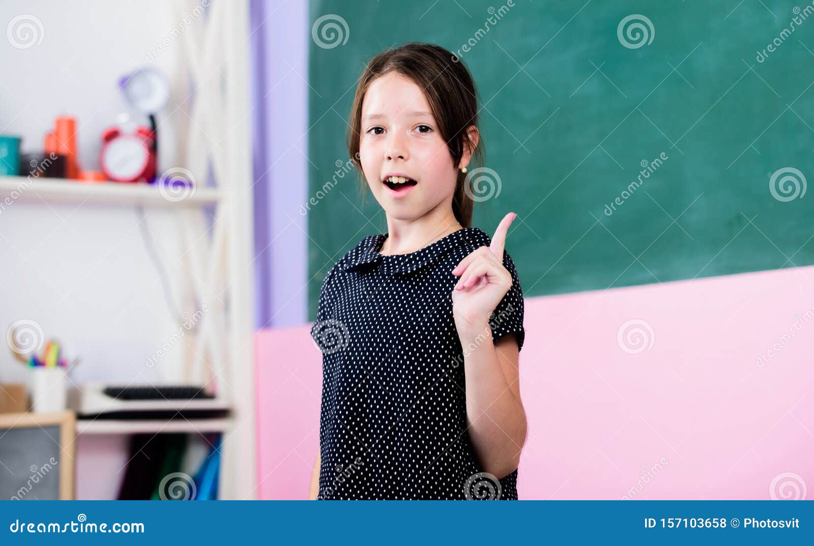 Girl in School Classroom. School Project. Learn Language. Creative ...